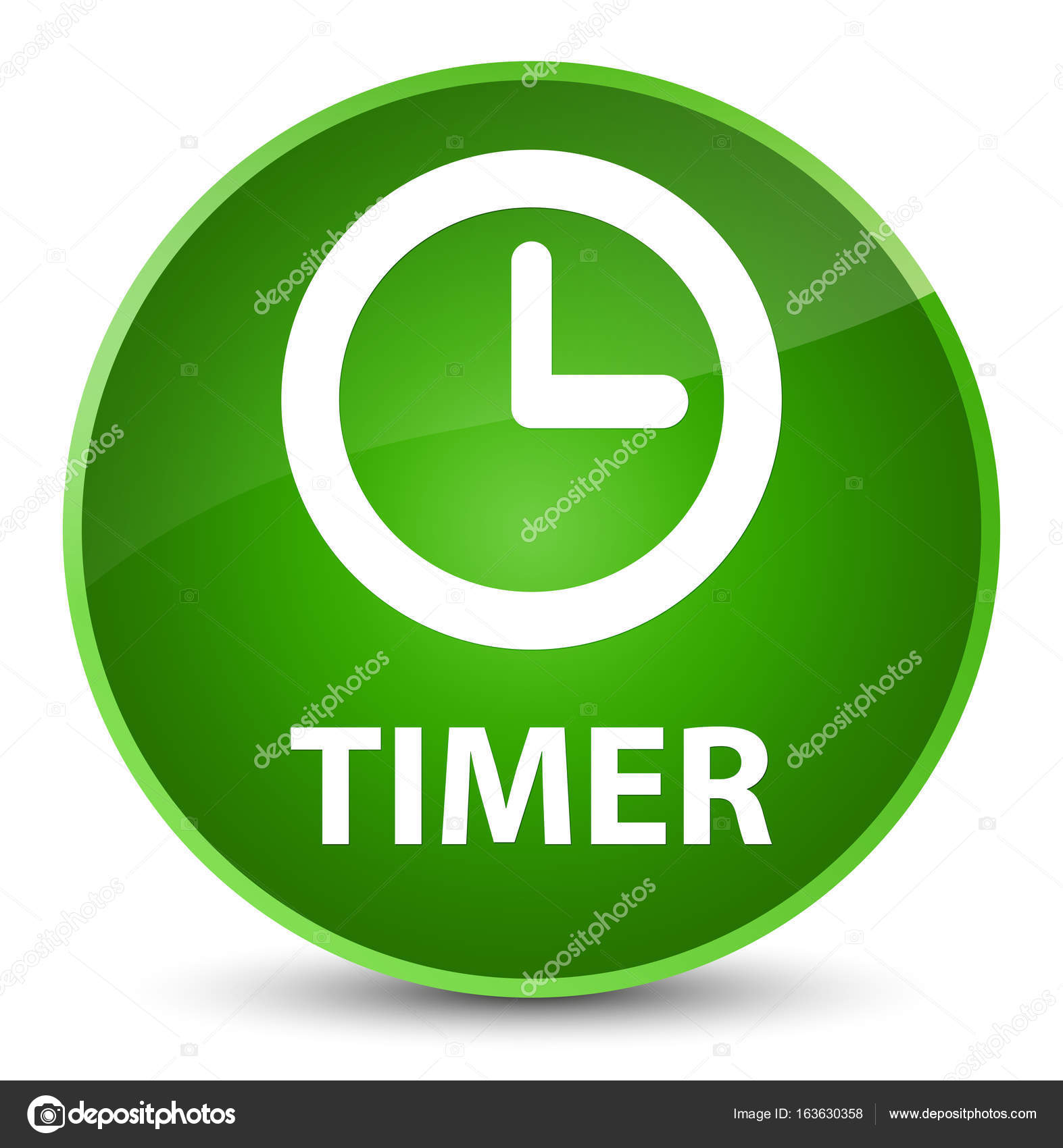 Timer elegant green round button — Stock Photo © FR_Design #163630358