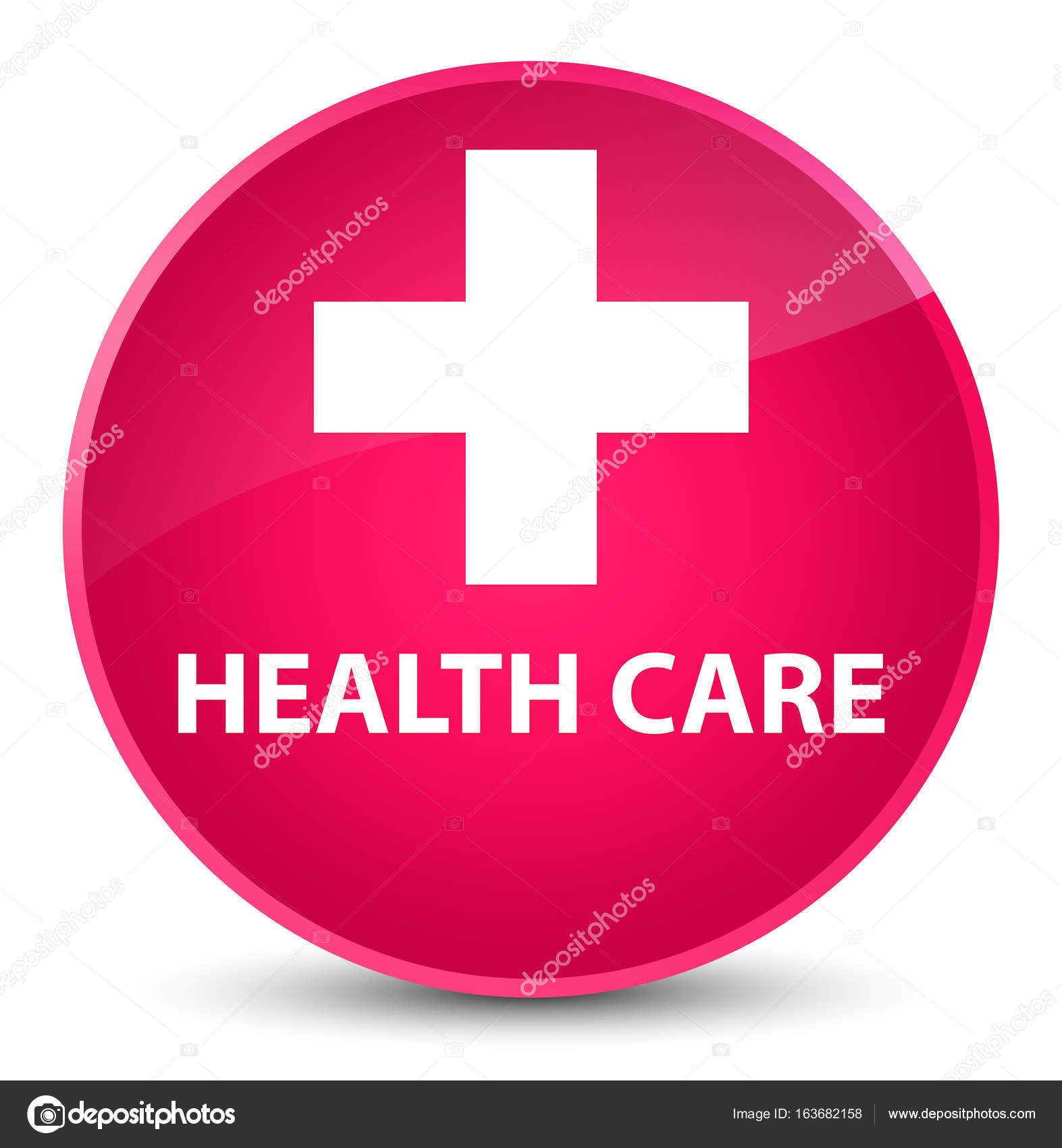 Health care (plus sign) elegant pink round button — Stock Photo © FR ...