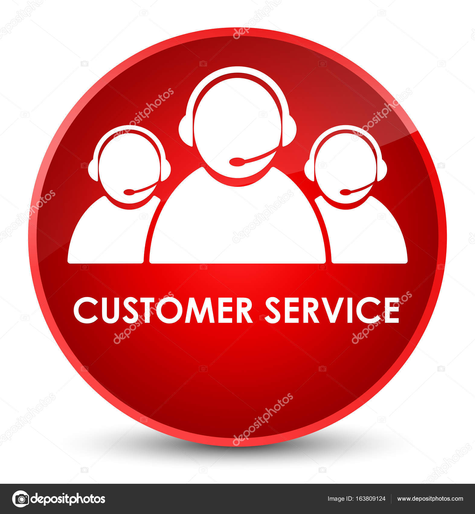 Customer service (team icon) elegant red round button — Stock Photo ...