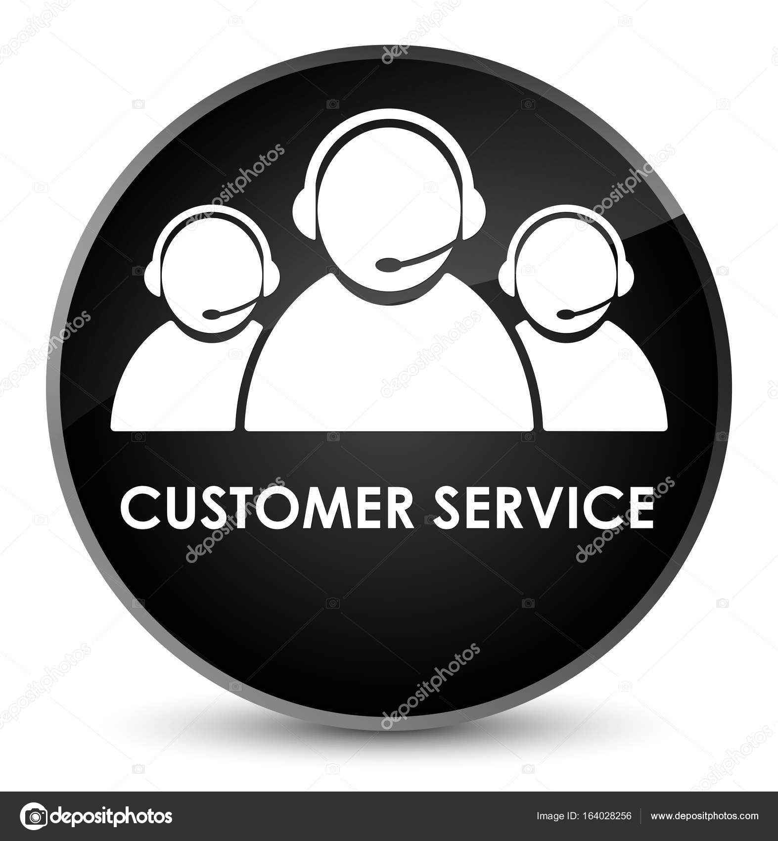 Customer service (team icon) elegant black round button — Stock Photo ...
