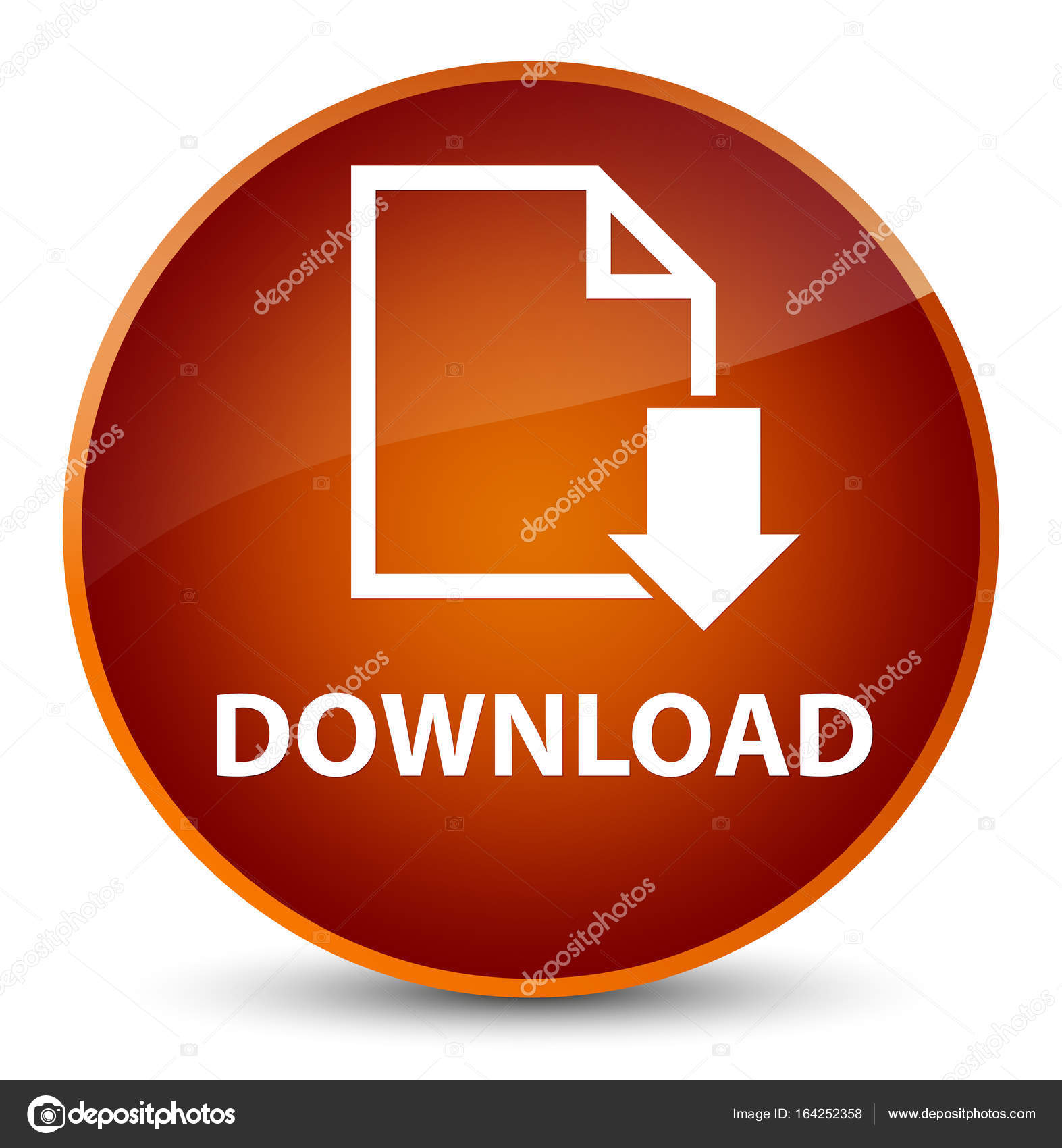 Download (document icon) elegant brown round button — Stock Photo © FR ...