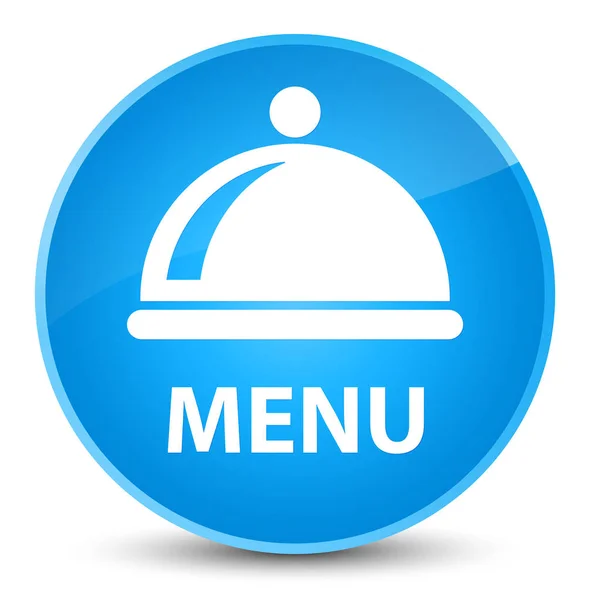 Menu (food dish icon) elegant cyan blue round button - Stock Image ...