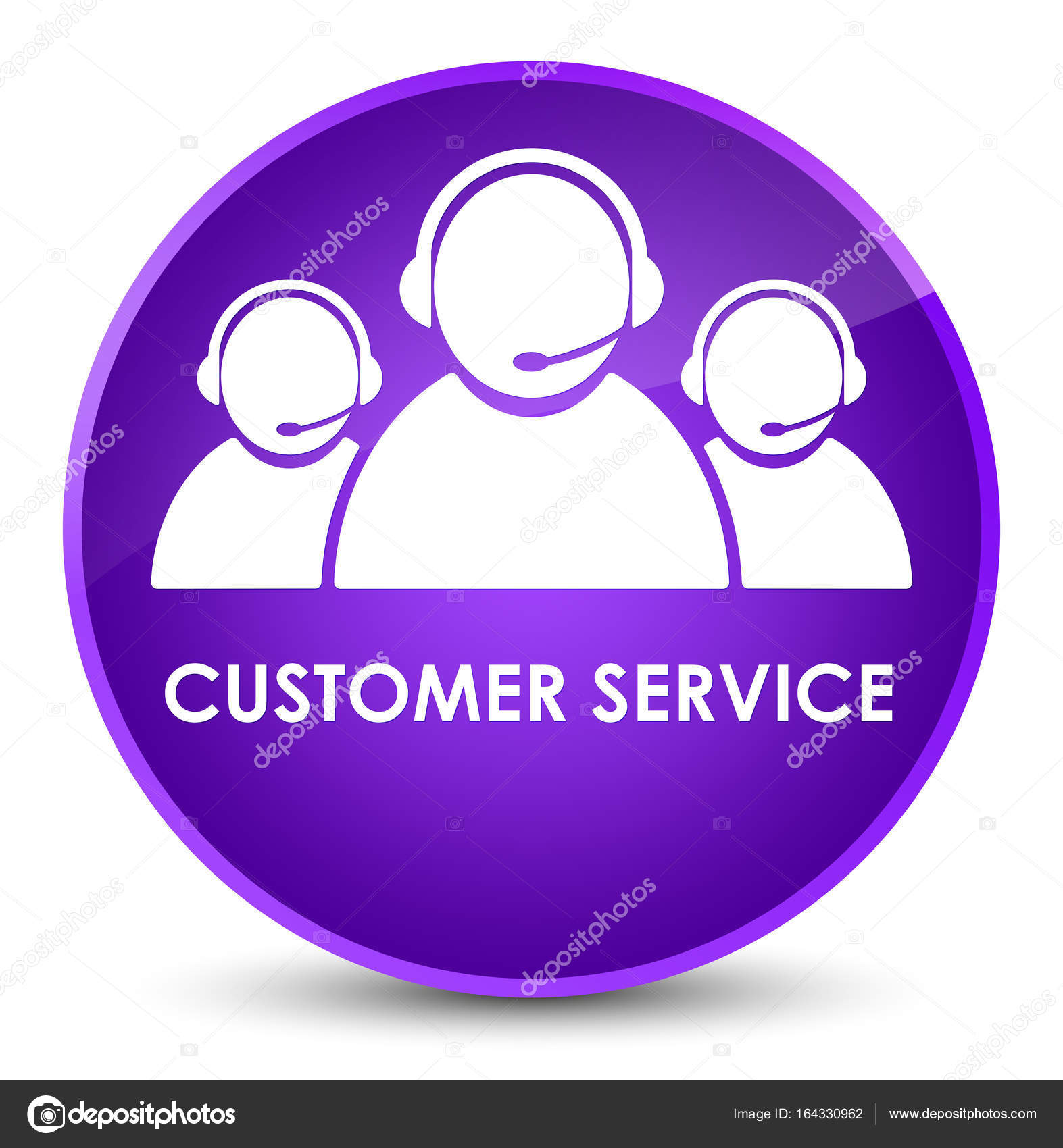 Customer service (team icon) elegant purple round button — Stock Photo ...