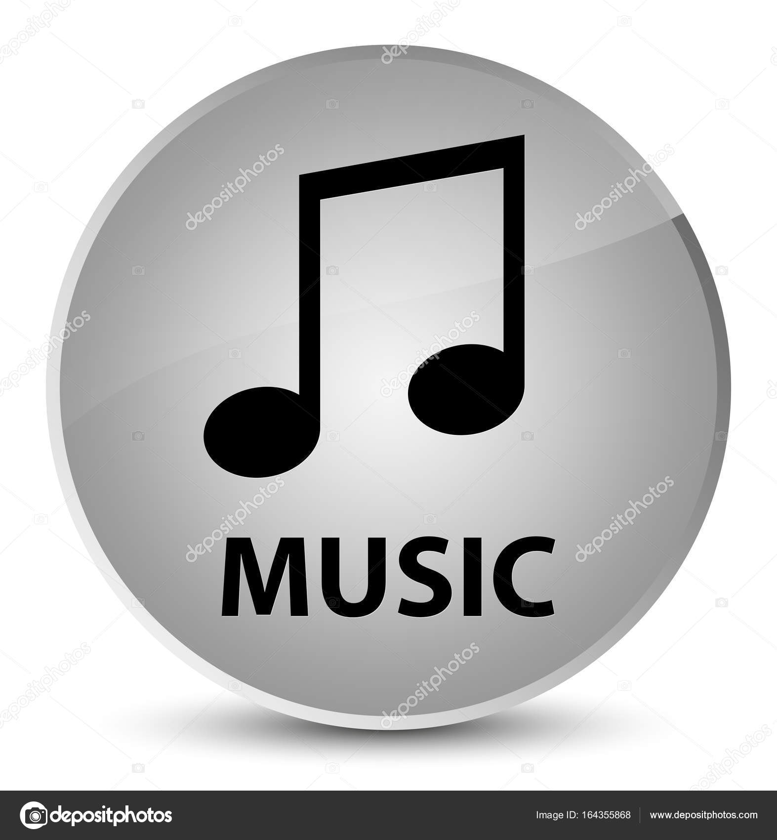 Music (tune icon) elegant white round button — Stock Photo © FR_Design ...