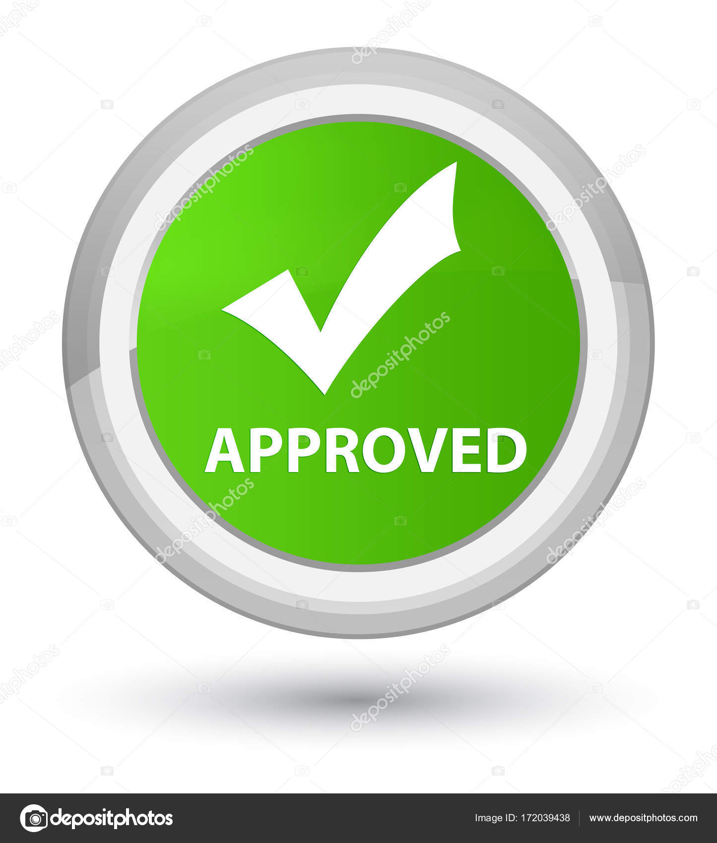 Approved (validate icon) prime soft green round button Stock Photo by ...