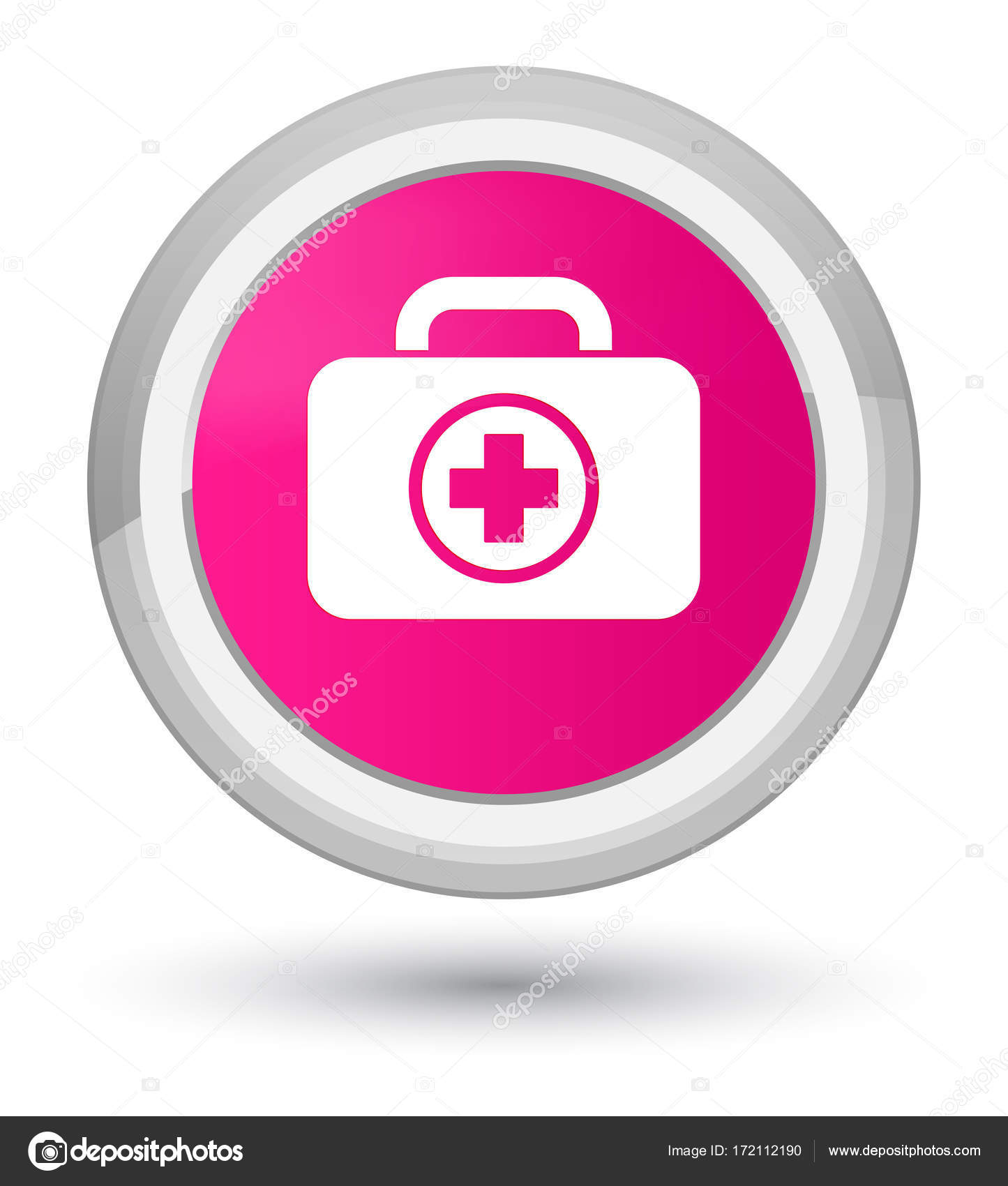 First aid kit icon prime pink round button — Stock Photo © FR_Design ...