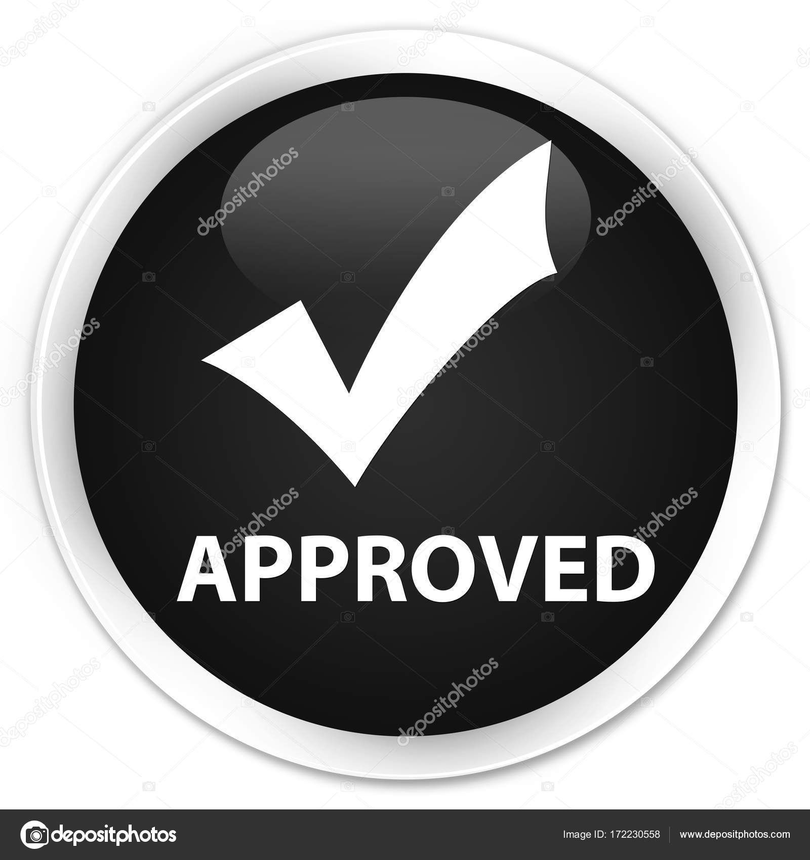 Approved (validate icon) premium black round button — Stock Photo © FR ...