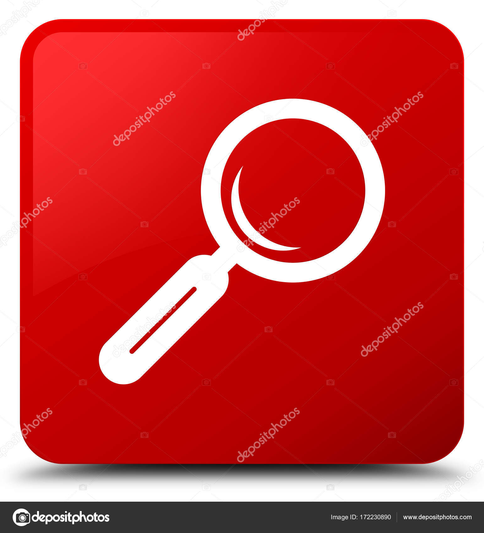 Magnifying glass icon red square button — Stock Photo © FR_Design ...