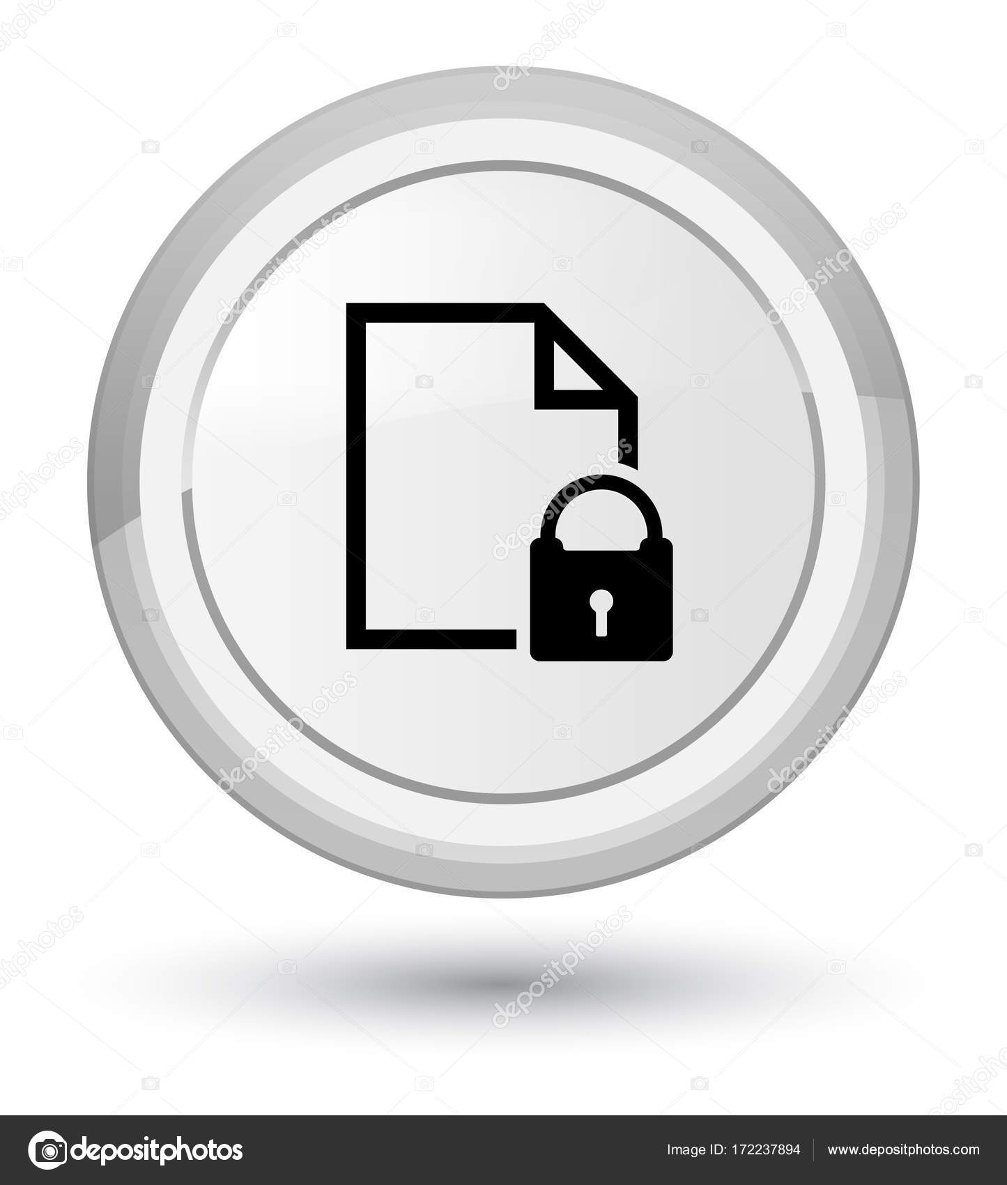 Secure document icon prime white round button — Stock Photo © FR_Design ...