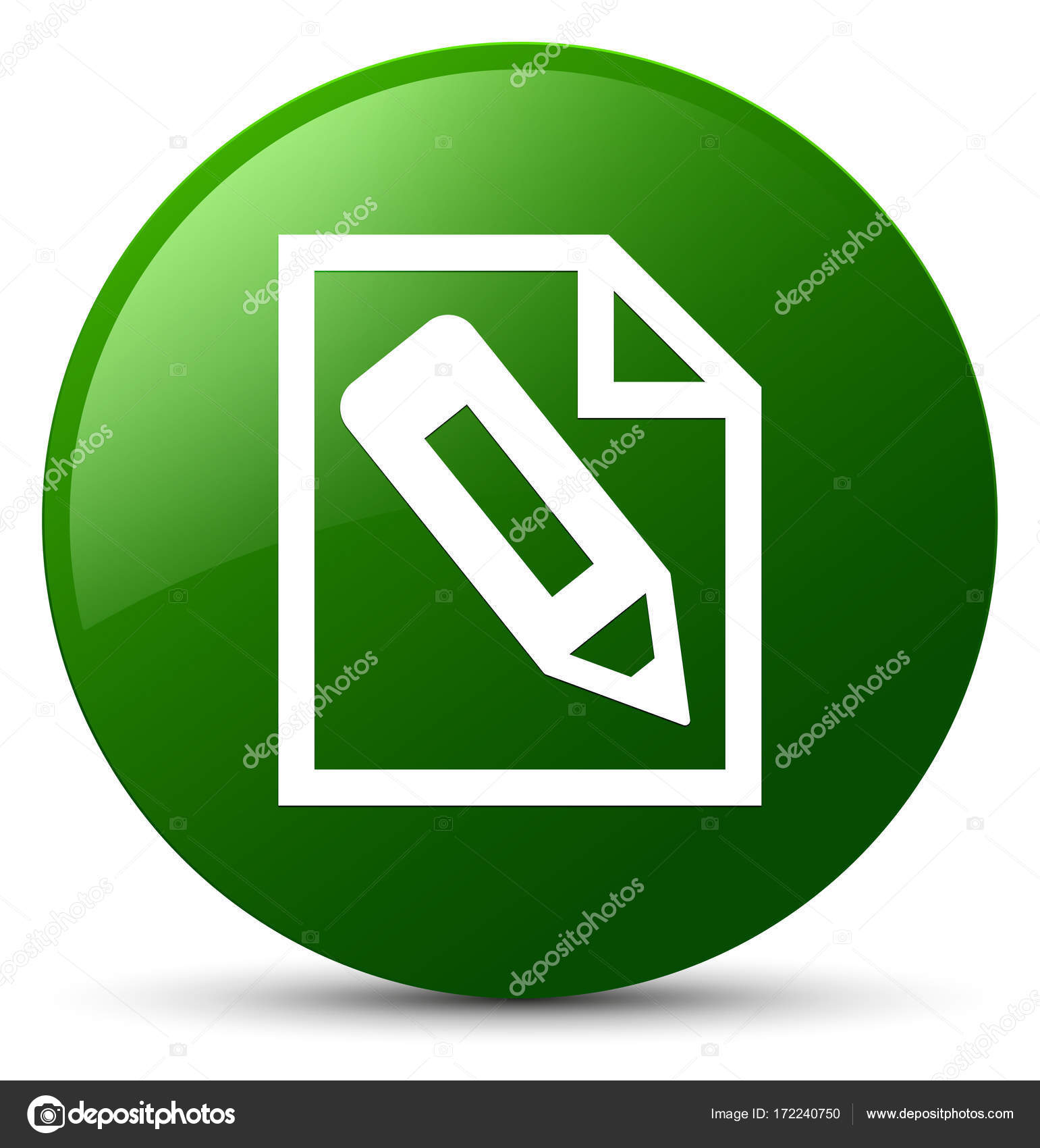 Pencil in page icon green round button — Stock Photo © FR_Design #172240750