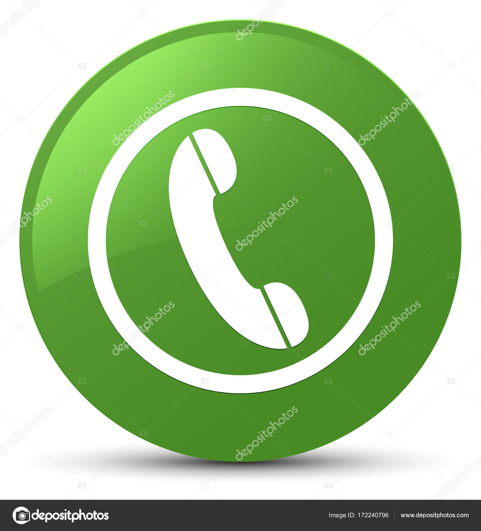 Phone icon soft green round button — Stock Photo © FR_Design #172240796