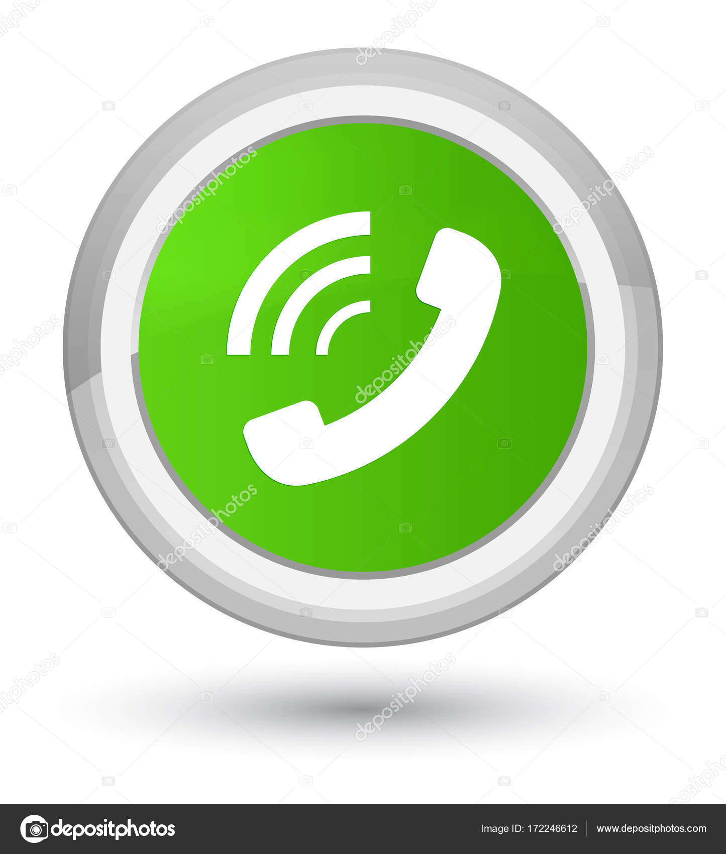 Phone ringing icon prime soft green round button — Stock Photo © FR ...