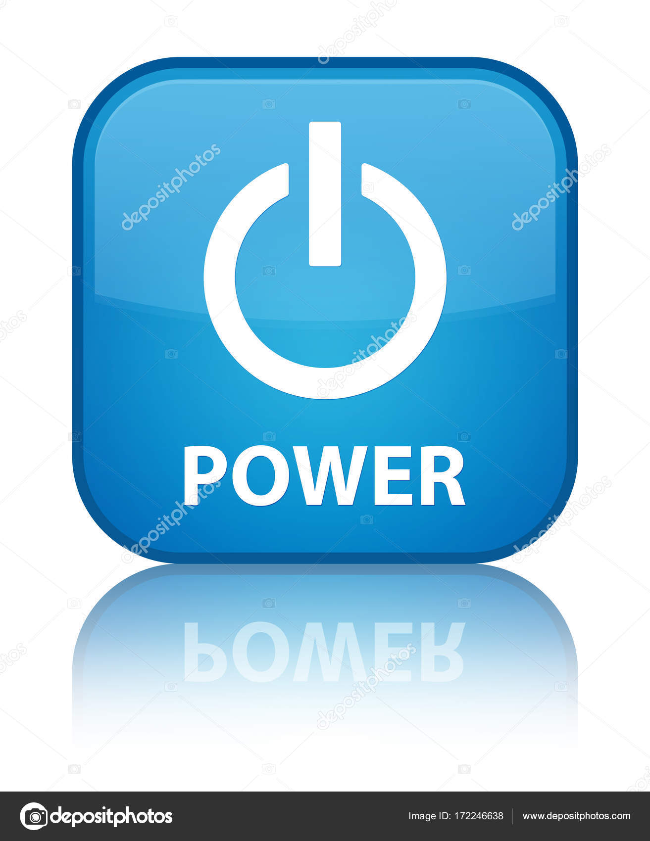 Power special cyan blue square button — Stock Photo © FR_Design #172246638