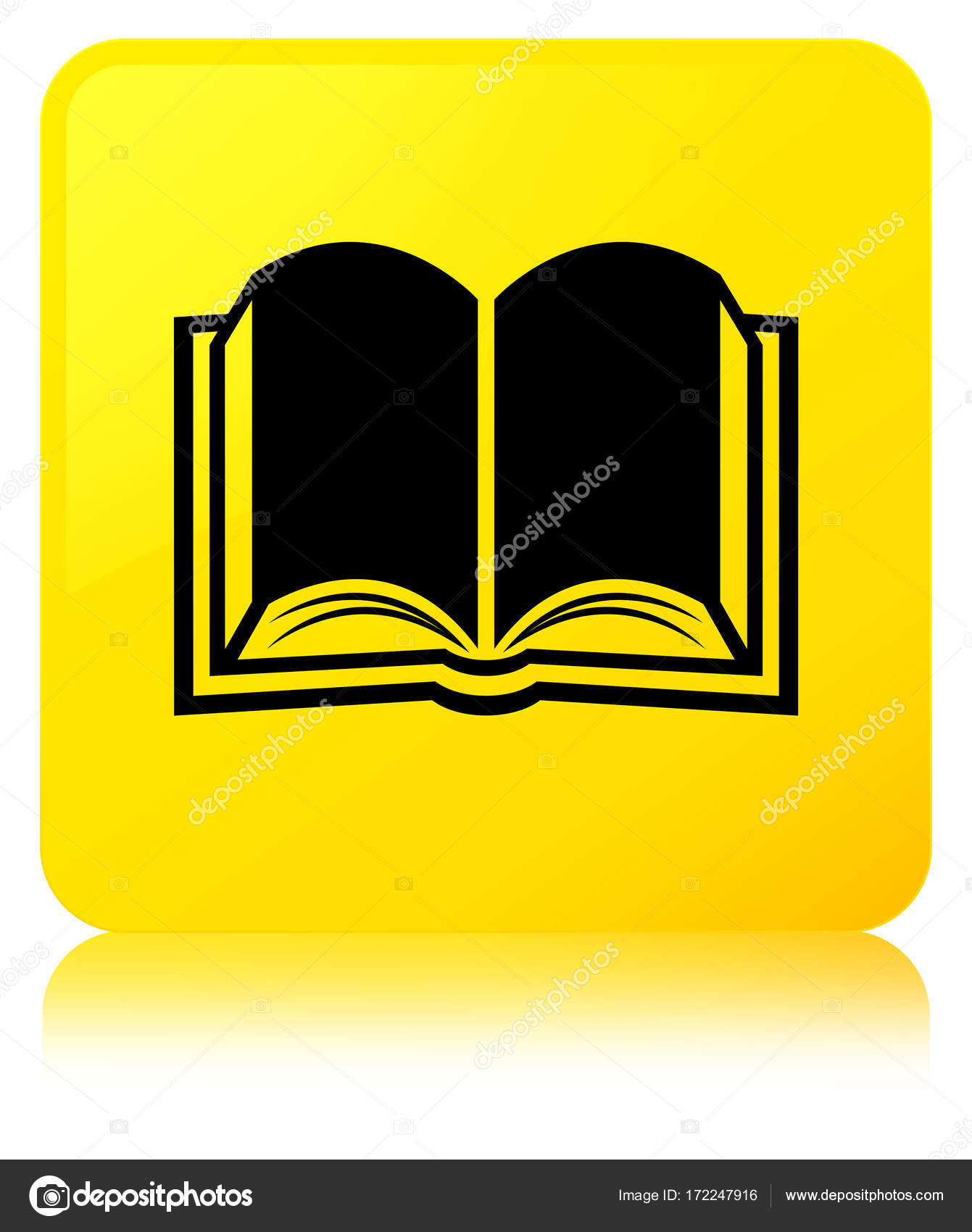 Book icon yellow square button — Stock Photo © FR_Design #172247916