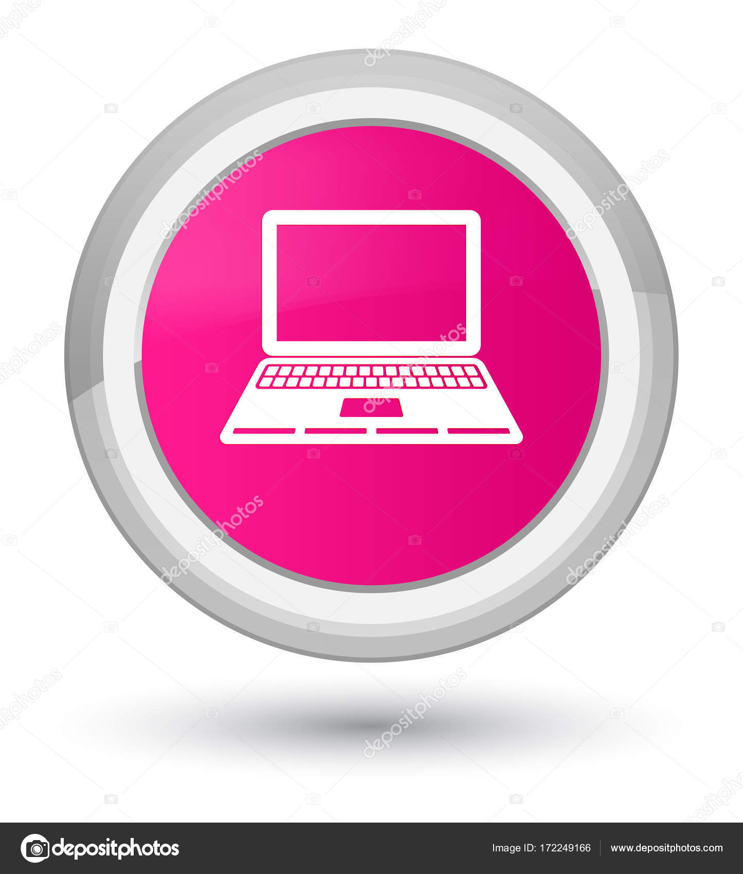 Laptop icon prime pink round button — Stock Photo © FR_Design #172249166