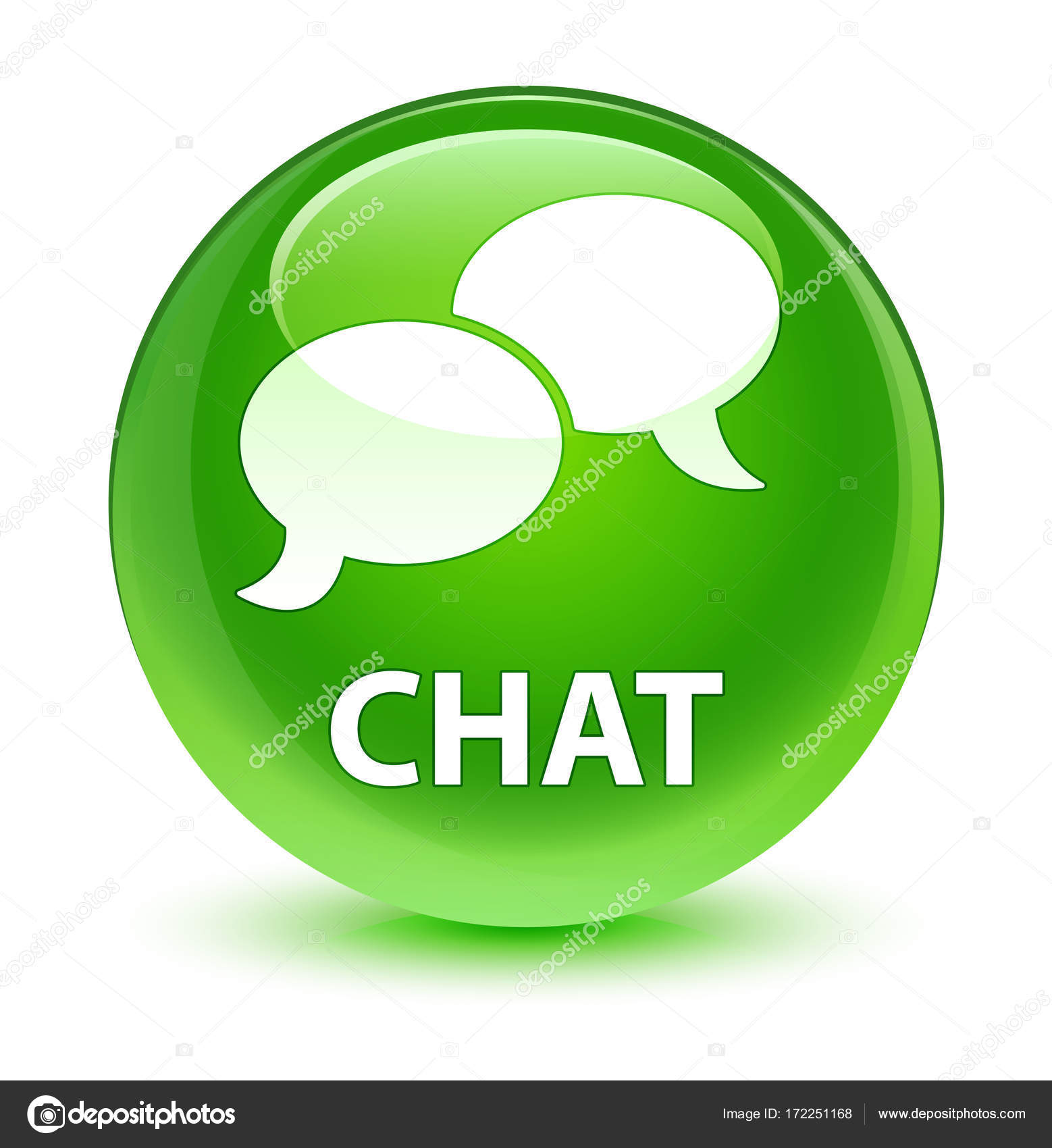 Chat glassy green round button — Stock Photo © FR_Design #172251168