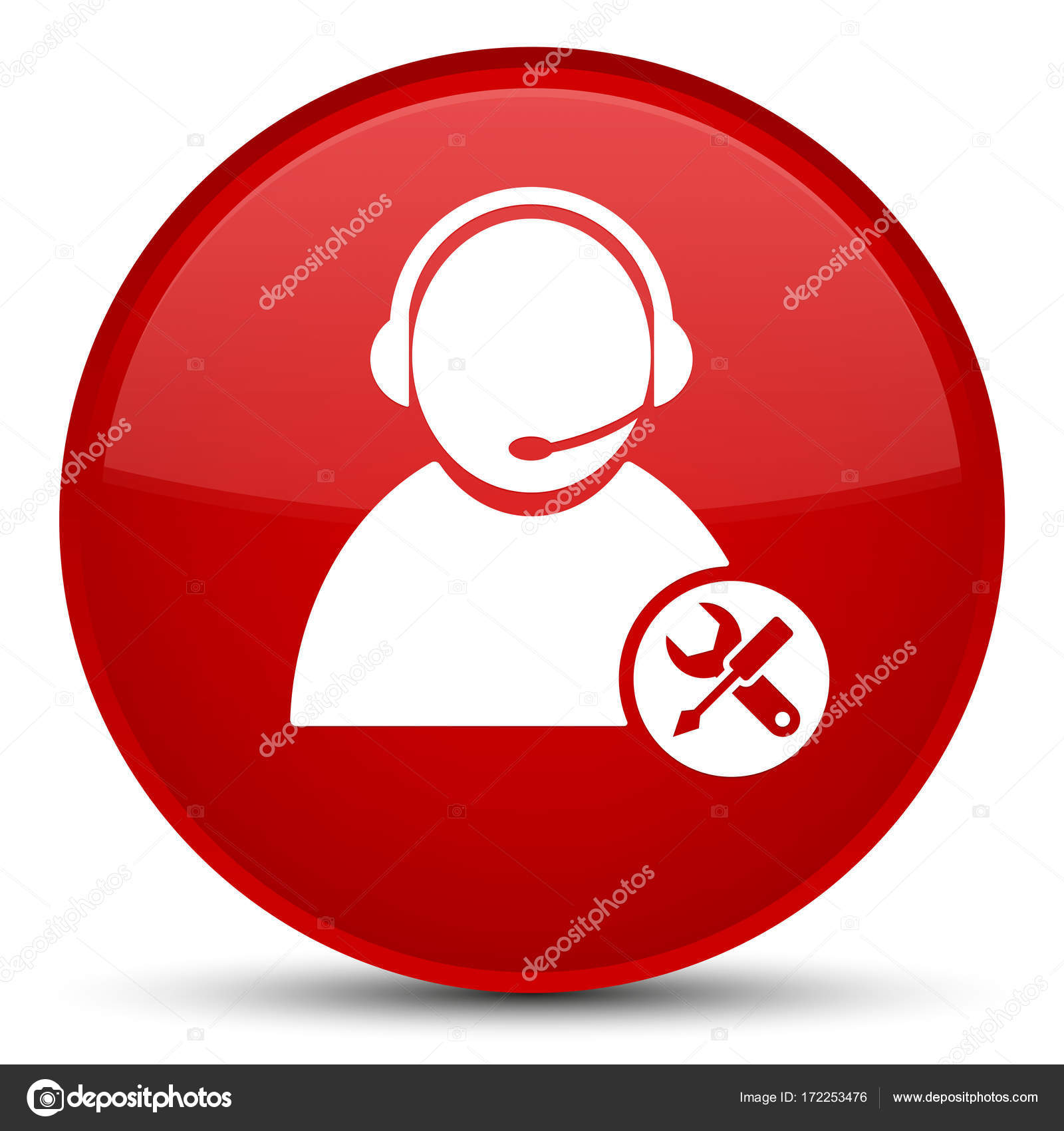 Tech support icon special red round button — Stock Photo © FR_Design ...