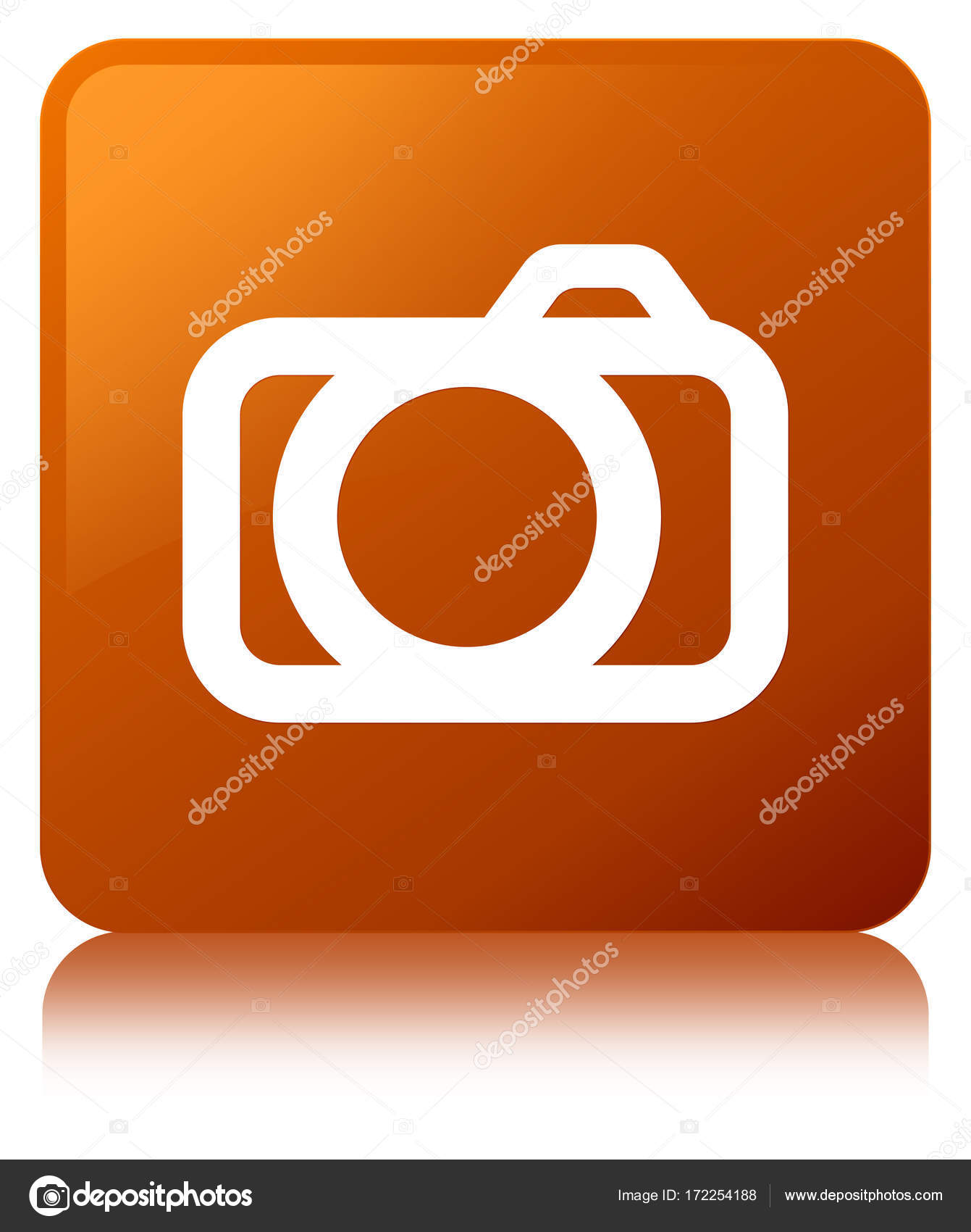 Camera icon brown square button — Stock Photo © FR_Design #172254188