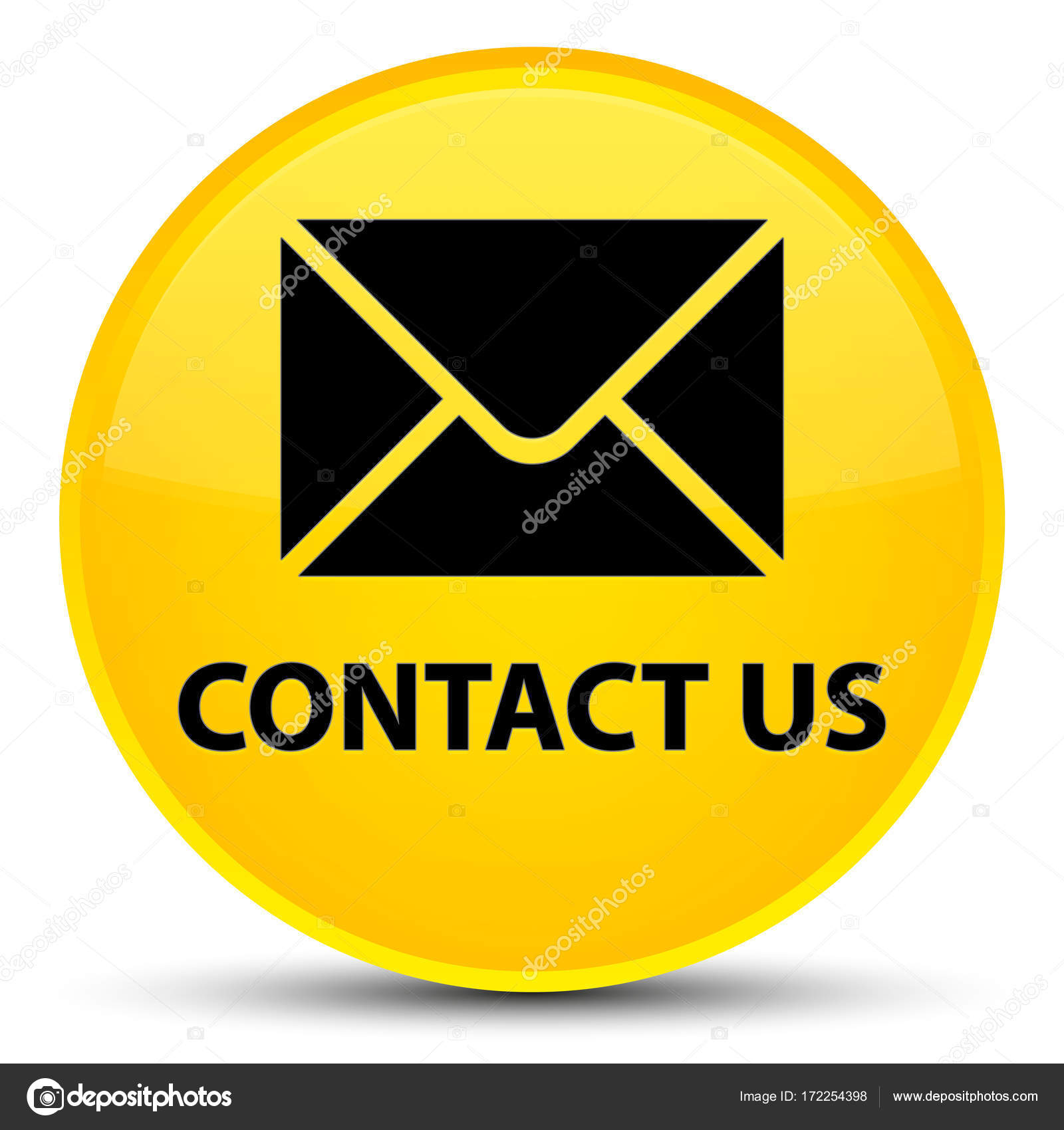Contactez-nous (icône email) bouton rond jaune spécial image libre de ...