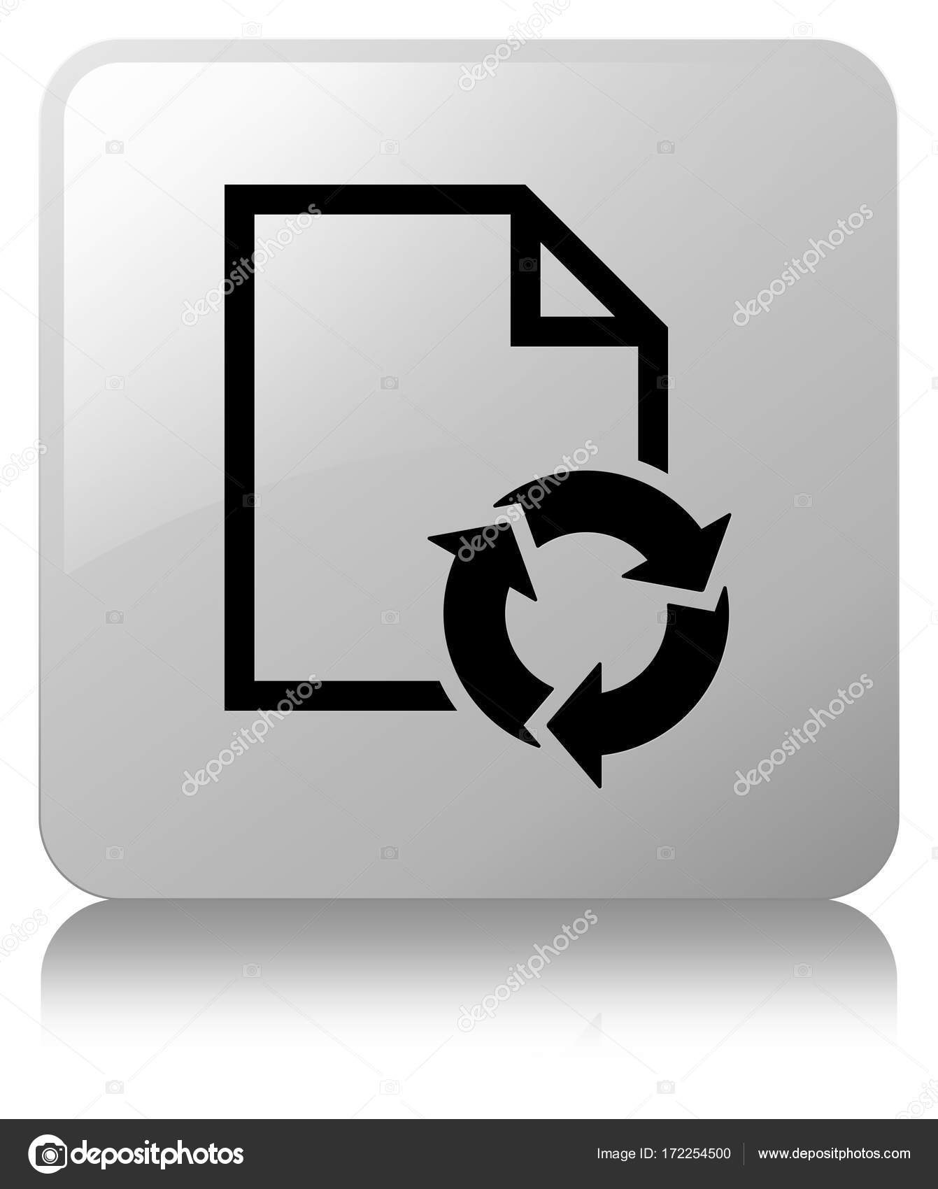 Document process icon white square button — Stock Photo © FR_Design ...