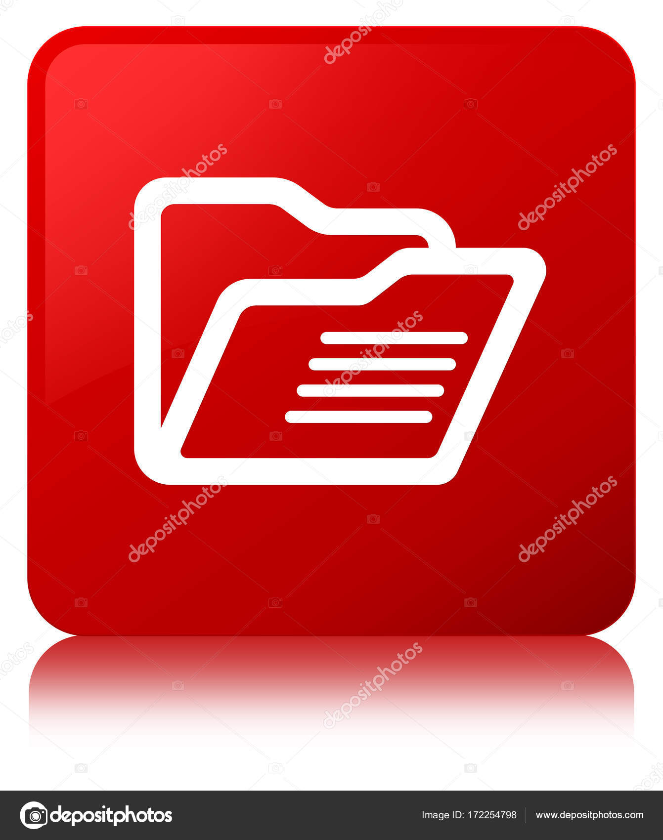 Folder icon red square button — Stock Photo © FR_Design #172254798