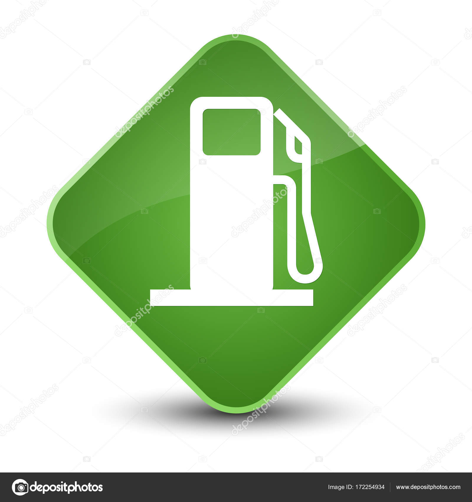 Fuel dispenser icon elegant soft green diamond button — Stock Photo ...