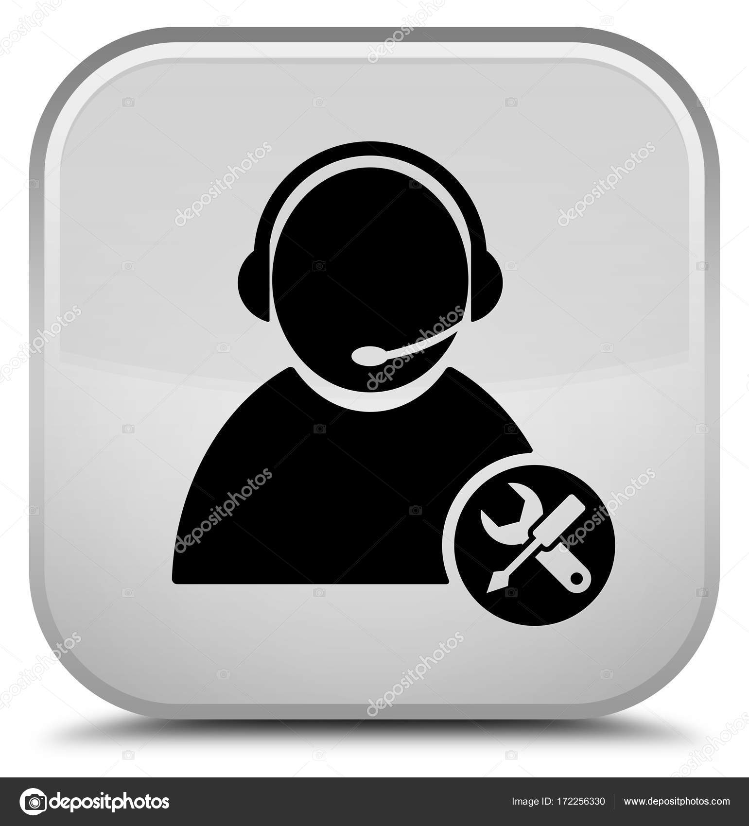 Tech support icon special white square button — Stock Photo © FR_Design ...