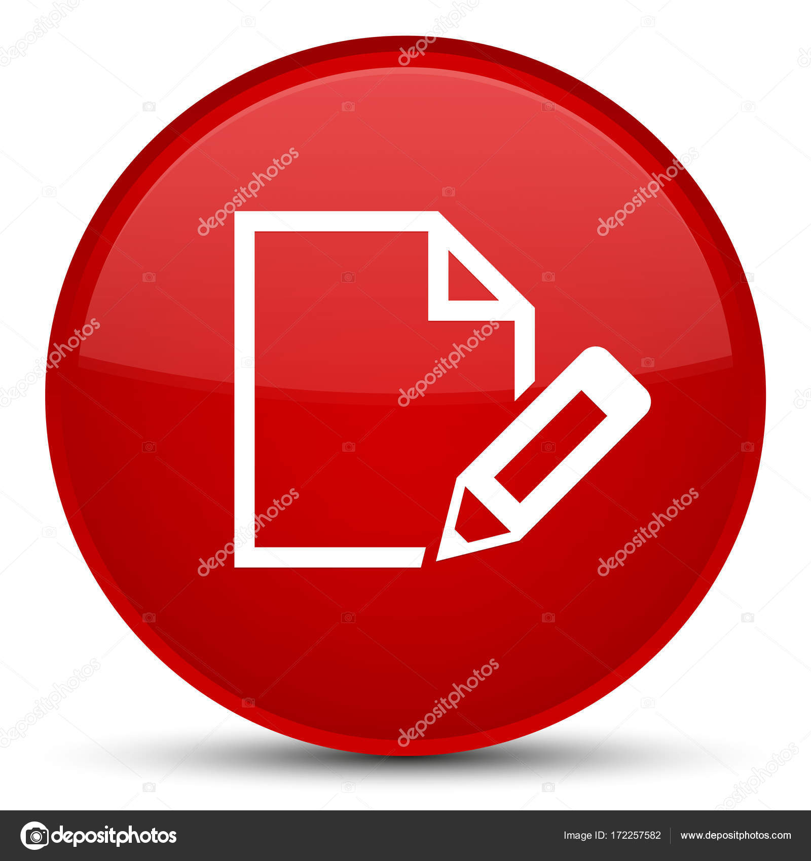 Edit document icon special red round button — Stock Photo © FR_Design ...