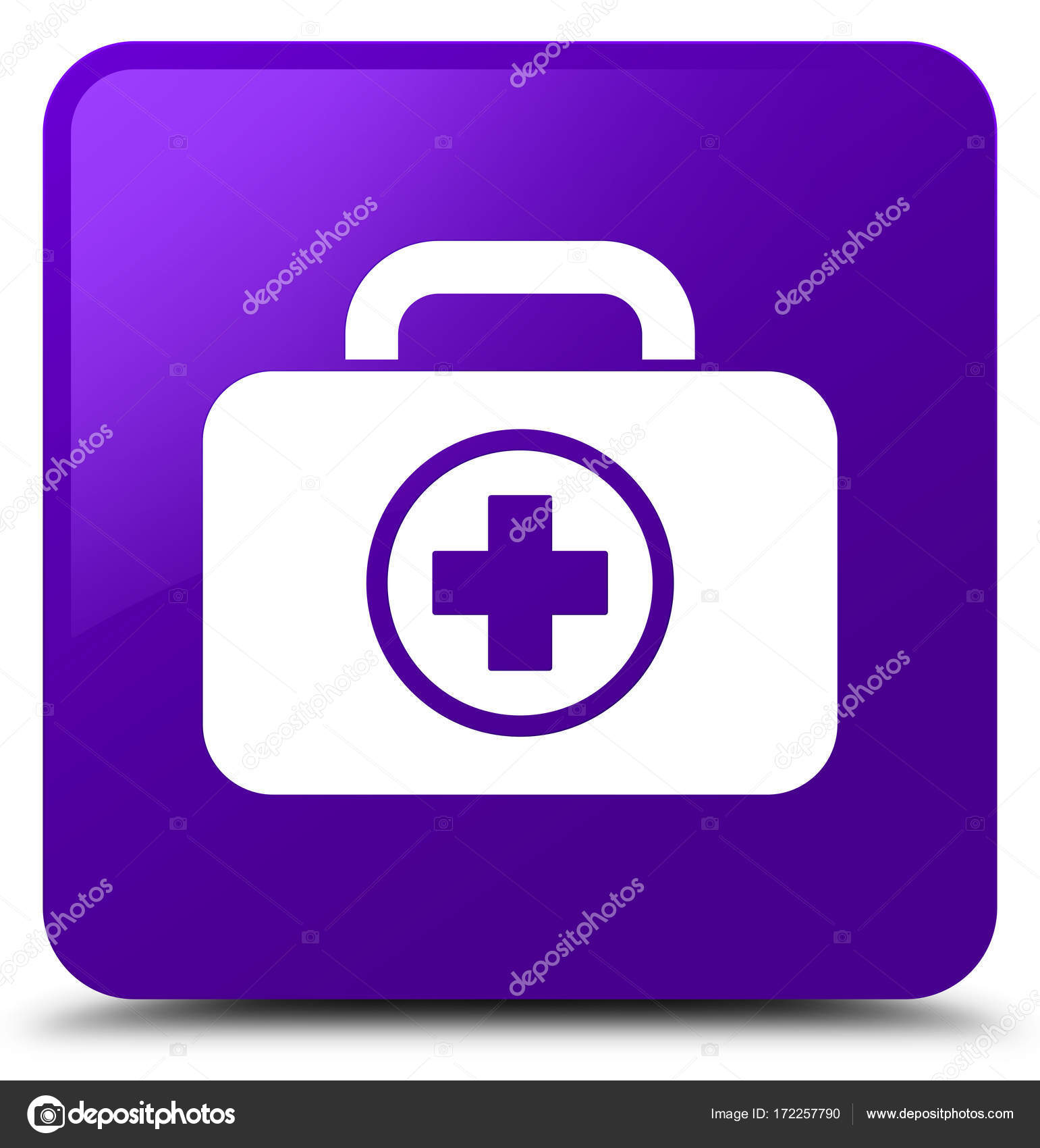 First aid kit icon purple square button — Stock Photo © FR_Design ...