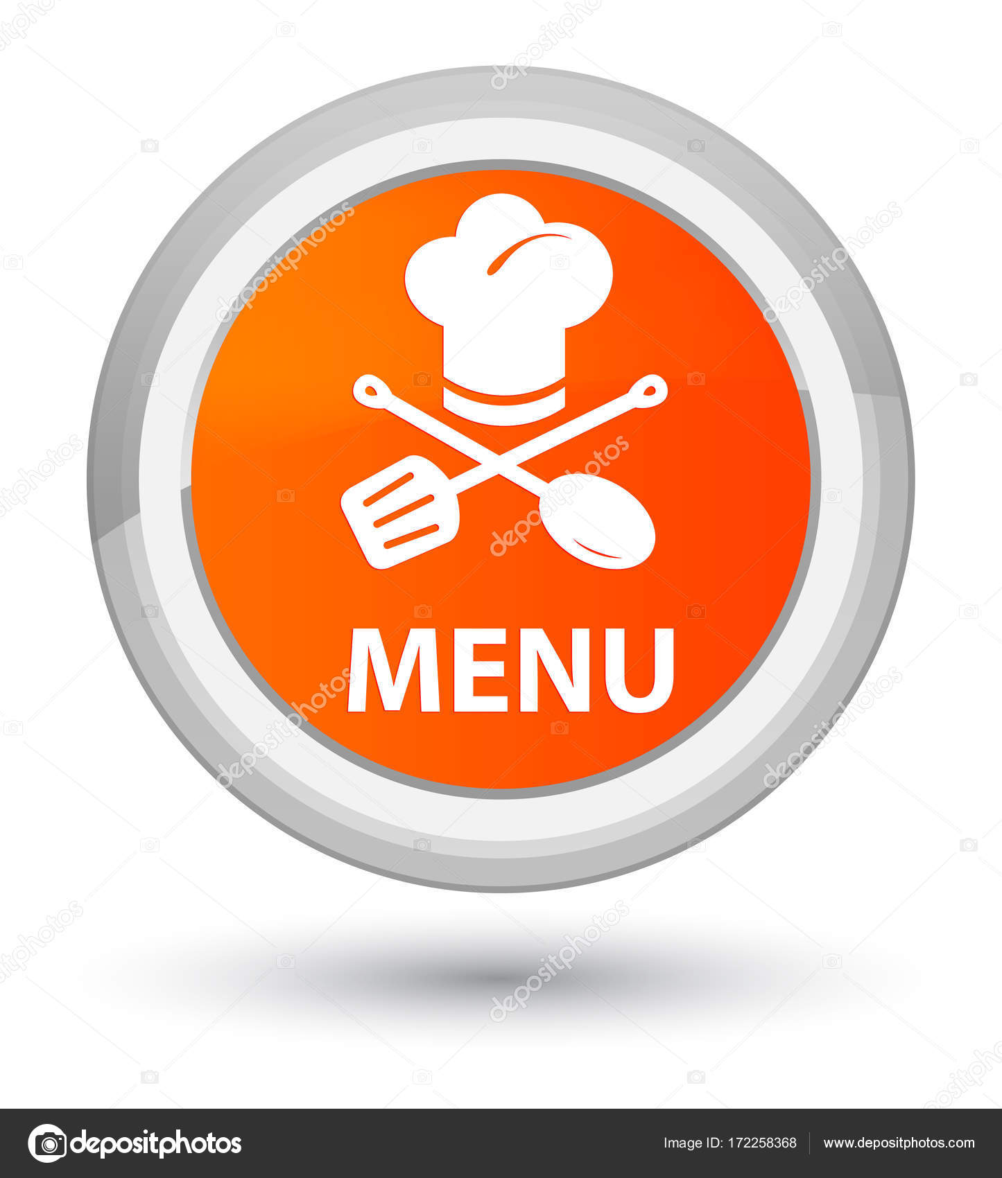 Menu (restaurant icon) prime orange round button Stock Illustration by ...