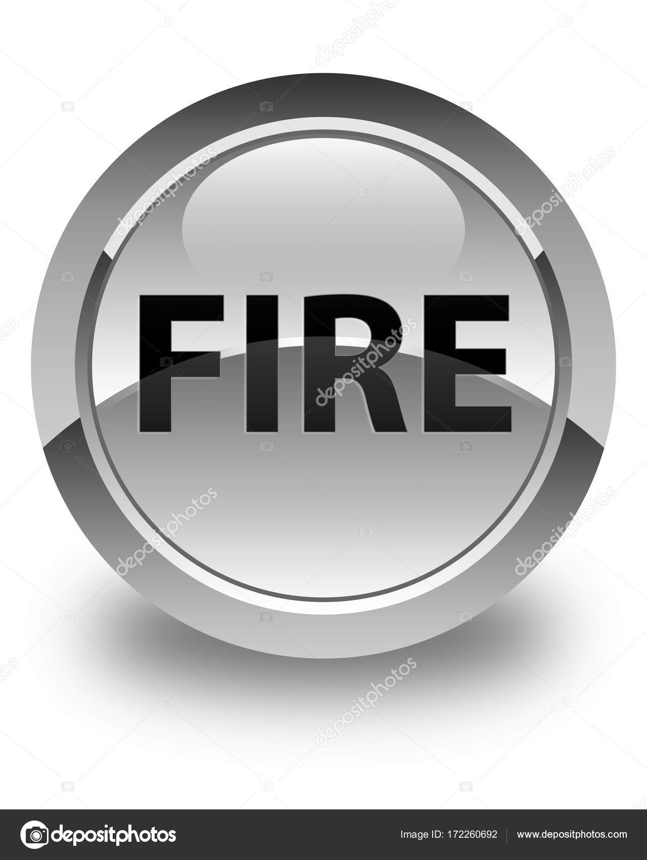 Fire glossy white round button — Stock Photo © FR_Design #172260692