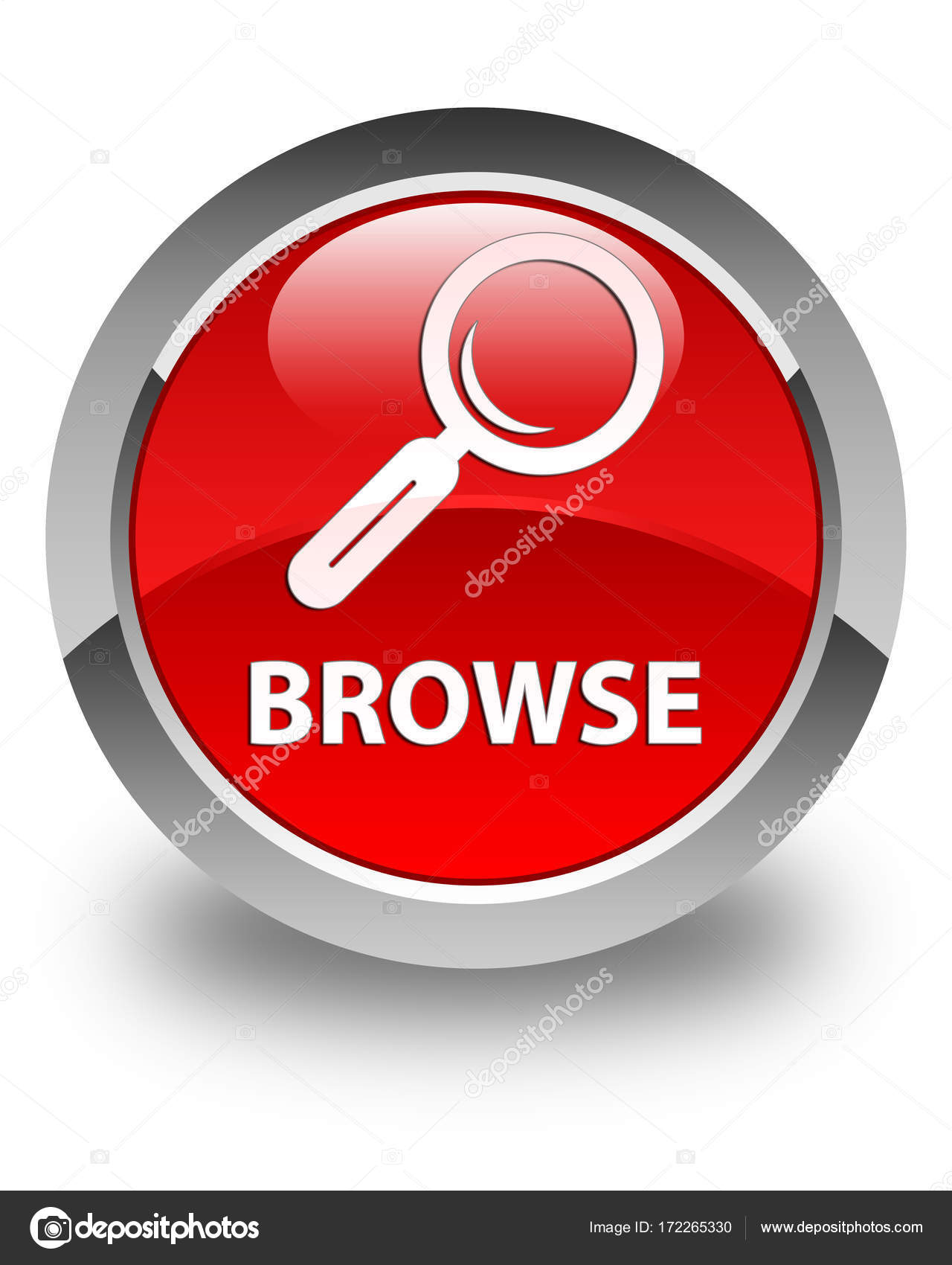Browse glossy red round button — Stock Photo © FR_Design #172265330