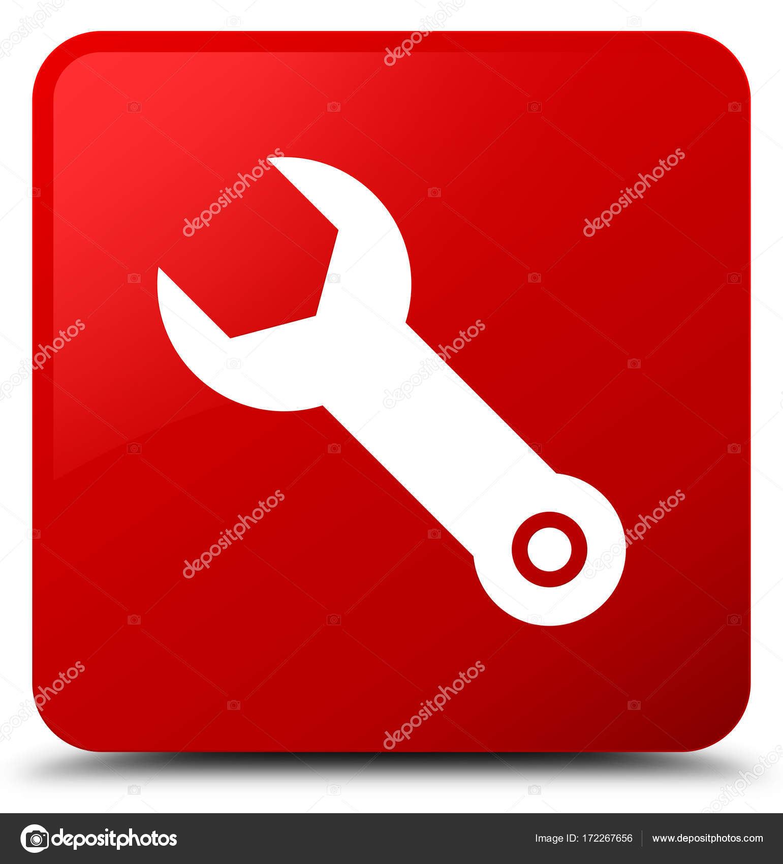 Wrench icon red square button — Stock Photo © FR_Design #172267656