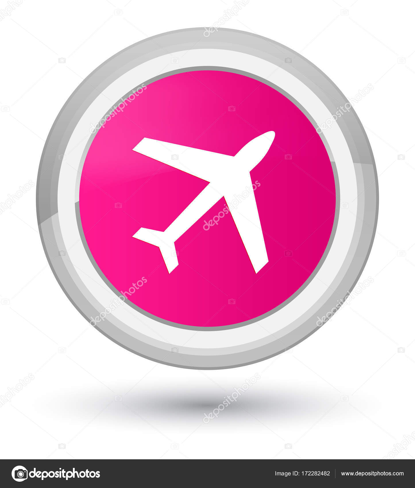 Plane icon prime pink round button — Stock Photo © FR_Design #172282482