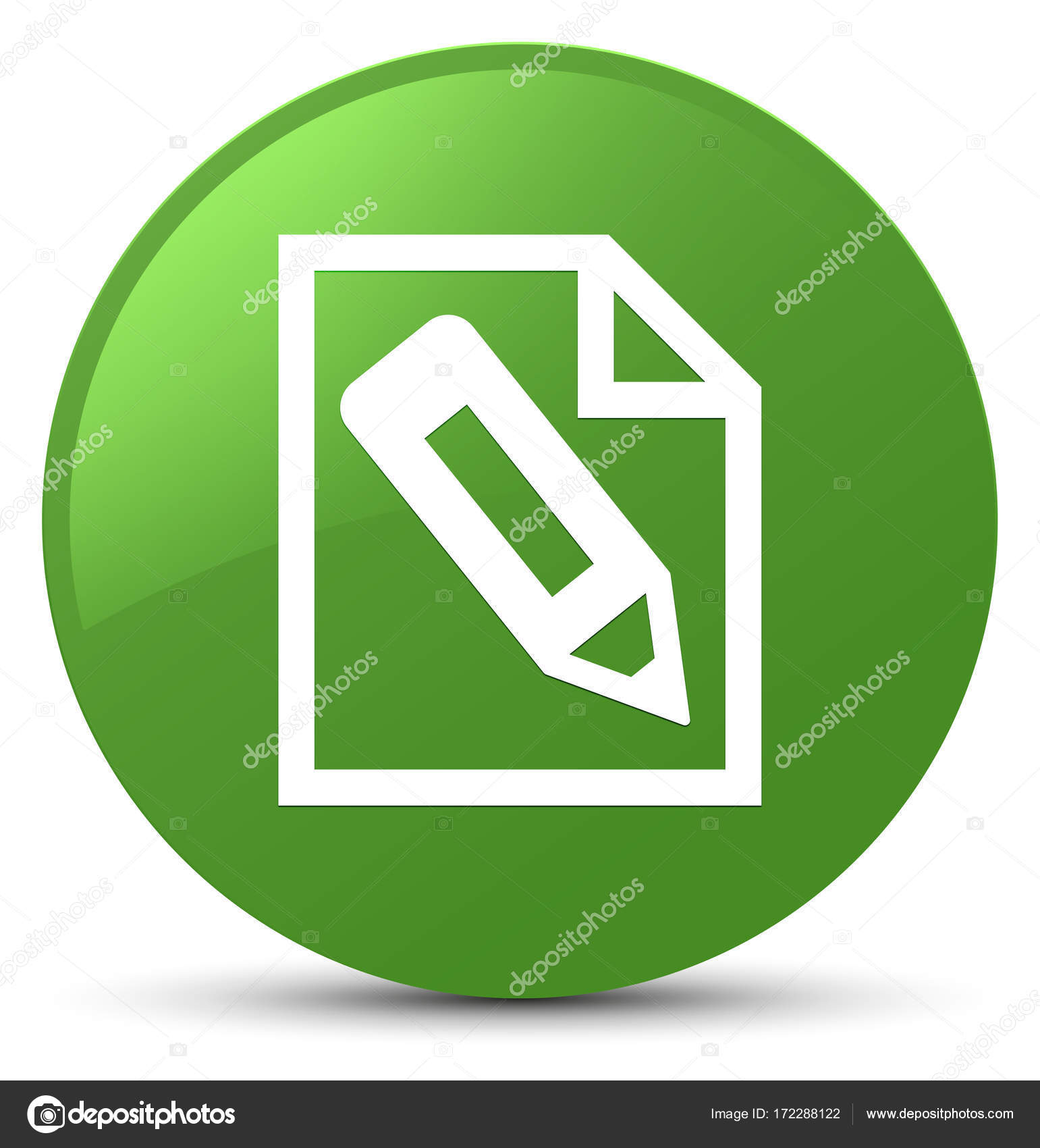 Pencil in page icon soft green round button — Stock Photo © FR_Design ...