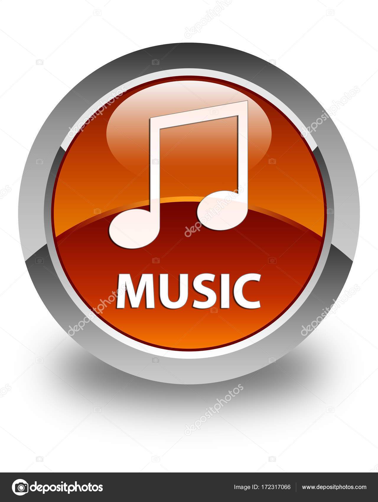 Music (tune icon) glossy brown round button — Stock Photo © FR_Design ...