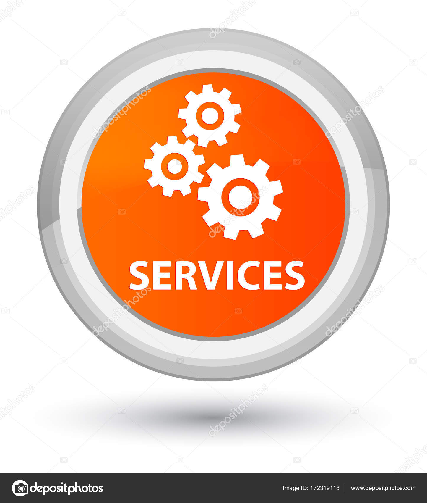 Services (gears icon) prime orange round button — Stock Photo © FR ...