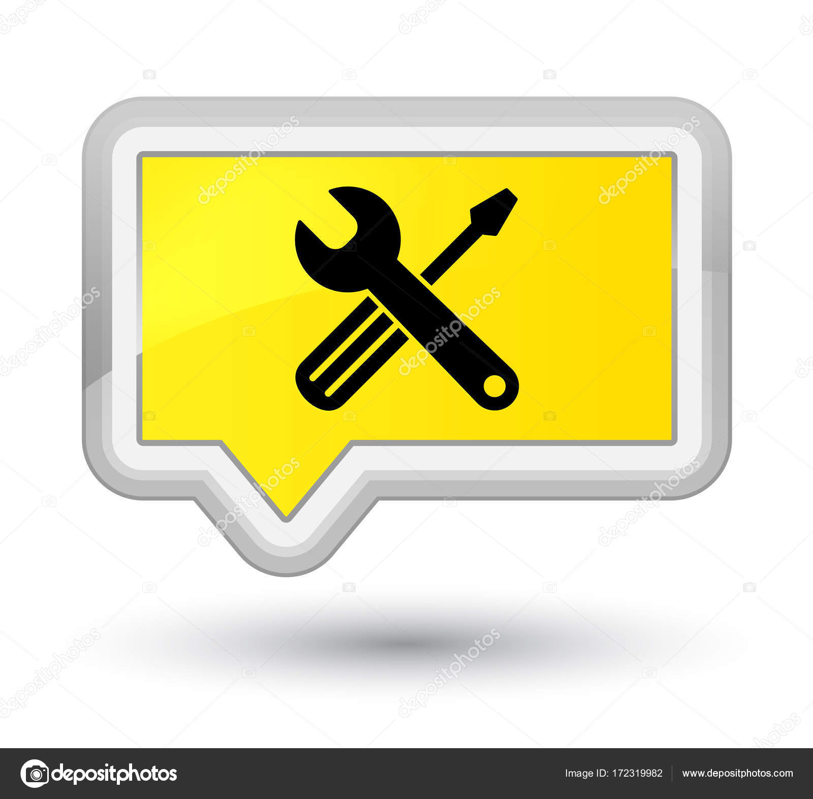 Tools icon prime yellow banner button — Stock Photo © FR_Design #172319982