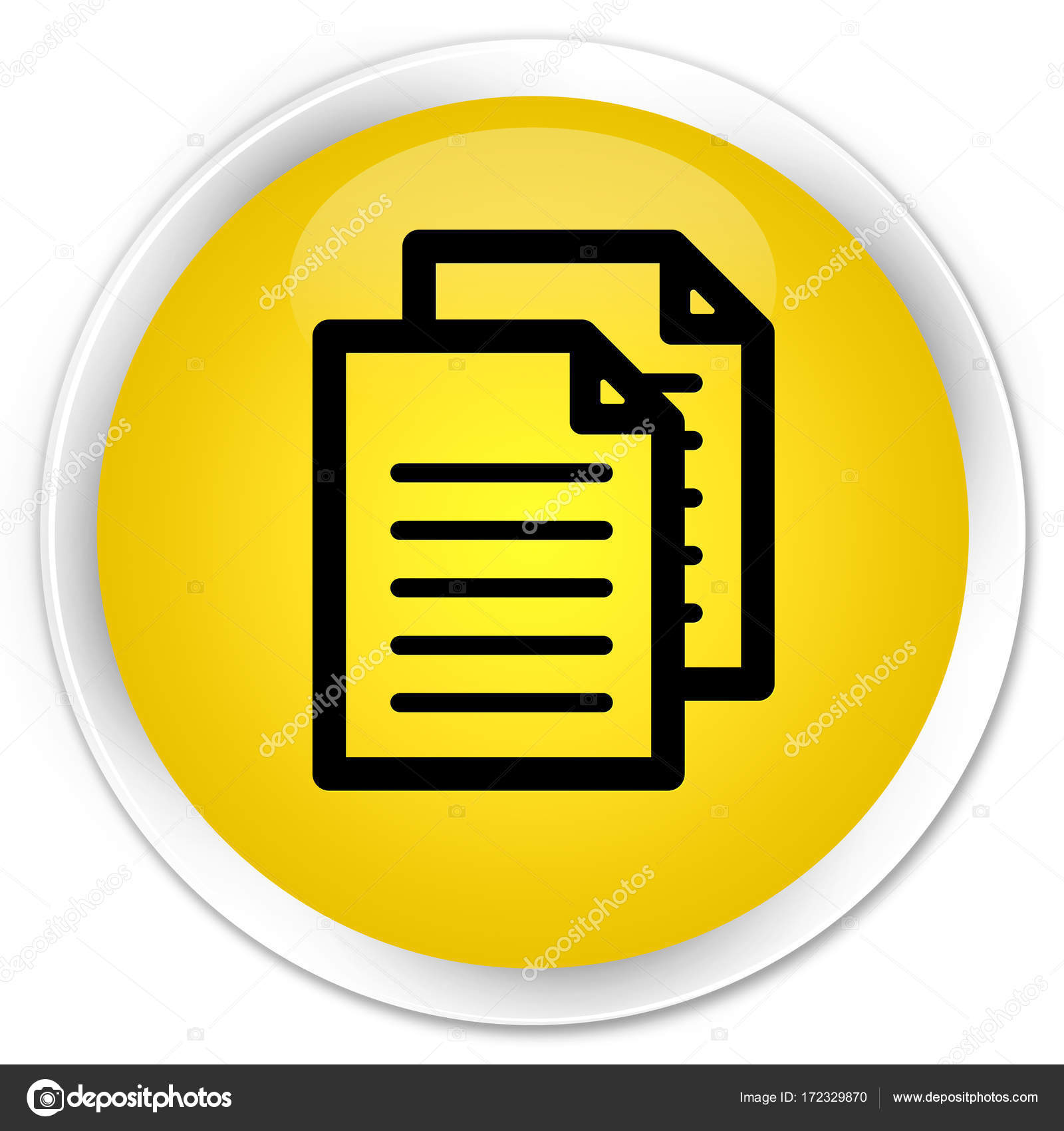 Documents icon premium yellow round button — Stock Photo © FR_Design ...