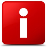 Red shiny Button: Information Symbol for support and contact Stock ...