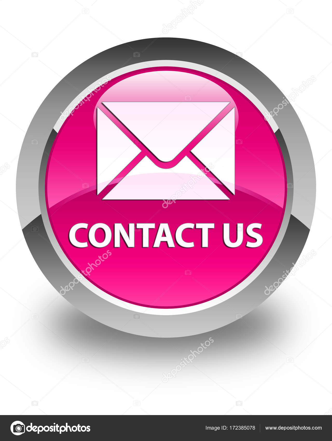 Contact us (email icon) glossy pink round button — Stock Photo © FR ...