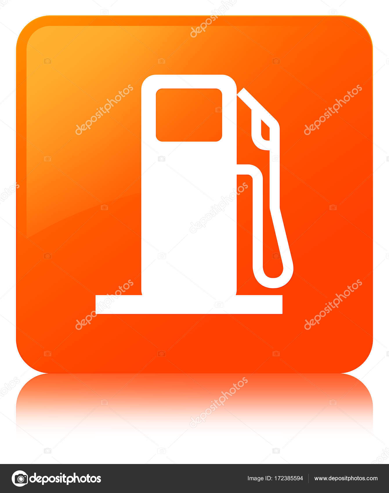 Fuel dispenser icon orange square button — Stock Photo © FR_Design ...