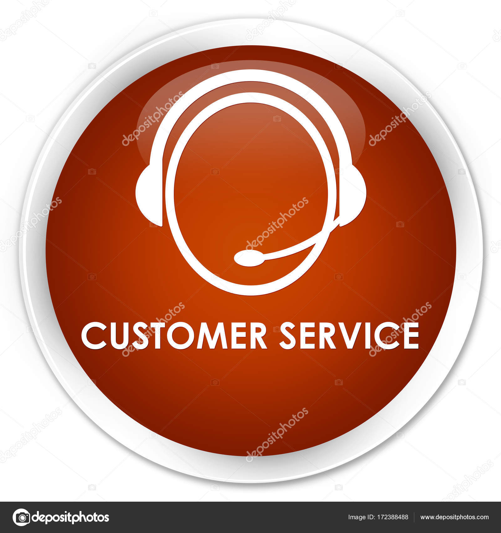 Customer service (customer care icon) premium brown round button ...