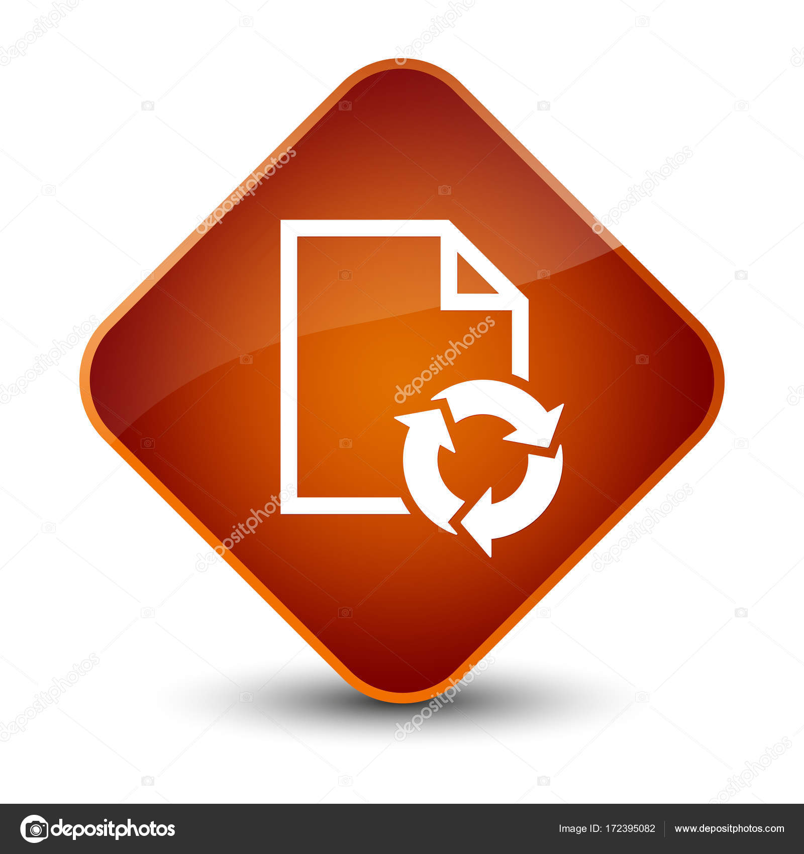 Document process icon elegant brown diamond button — Stock Photo © FR ...