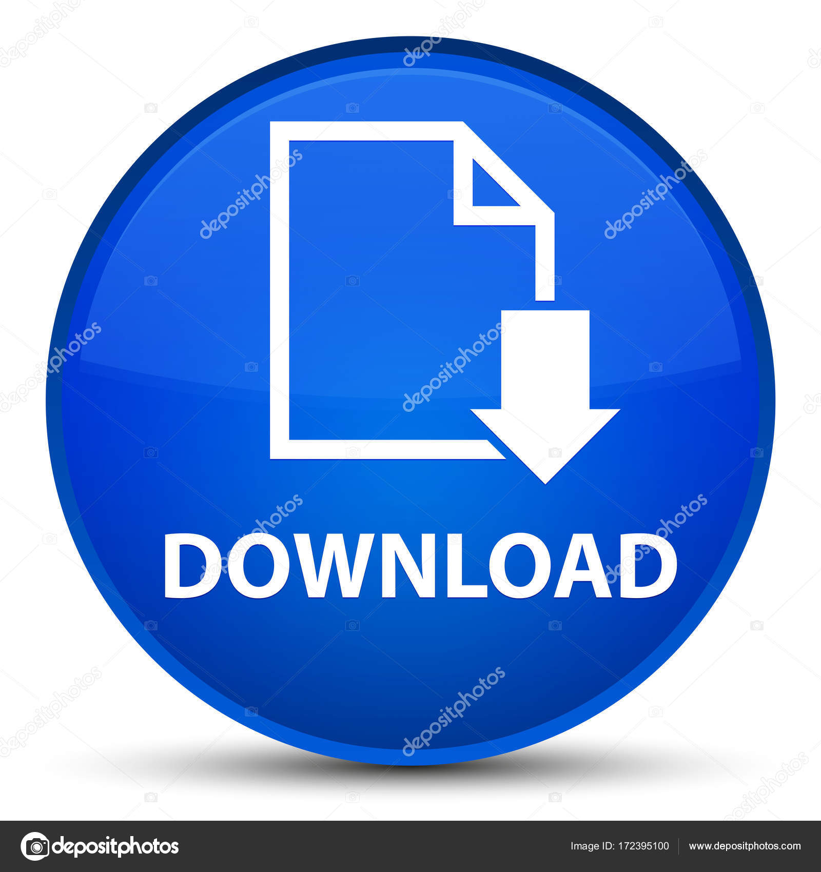 Download (document icon) special blue round button — Stock Photo © FR ...