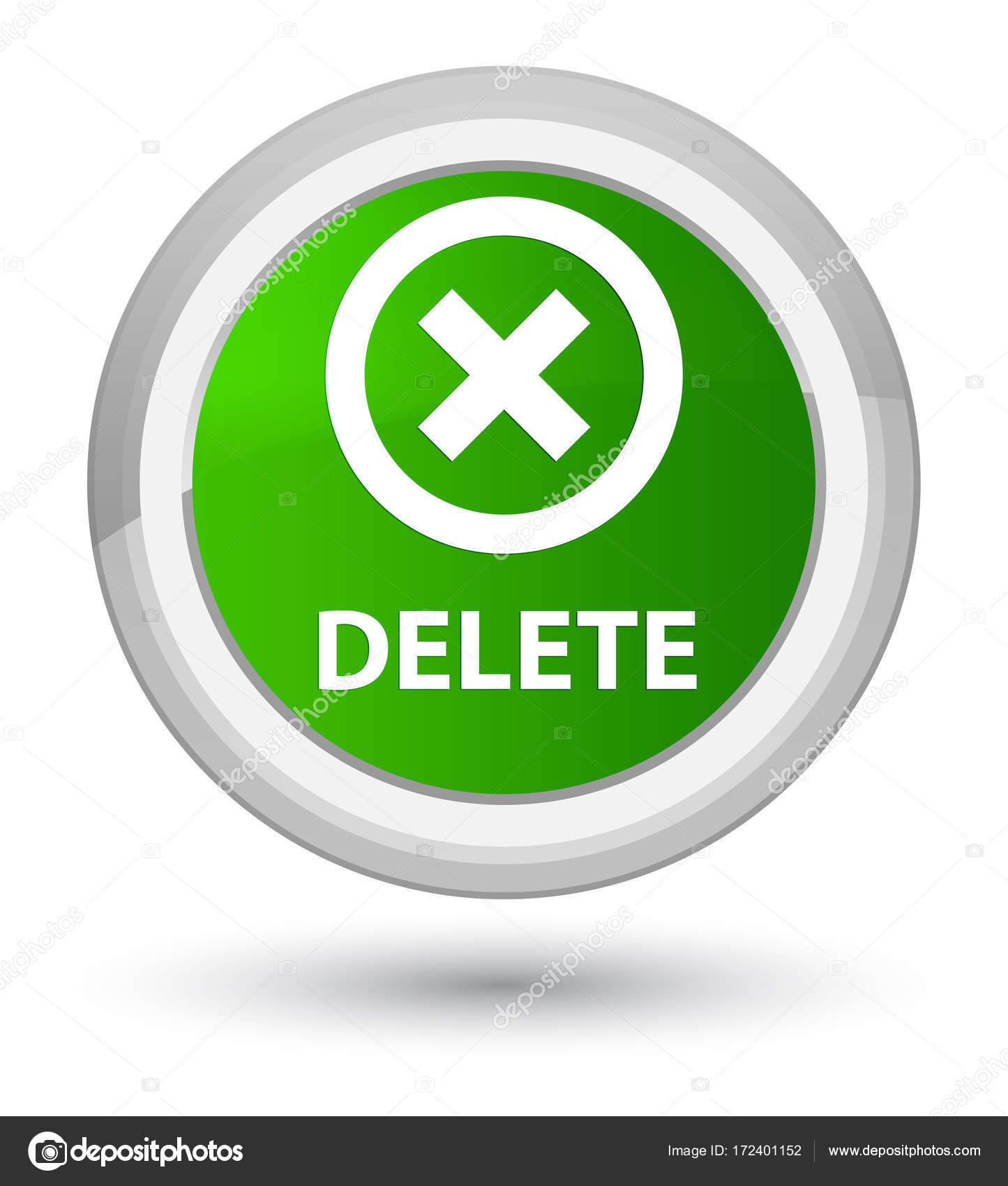 Delete Button Green Icon