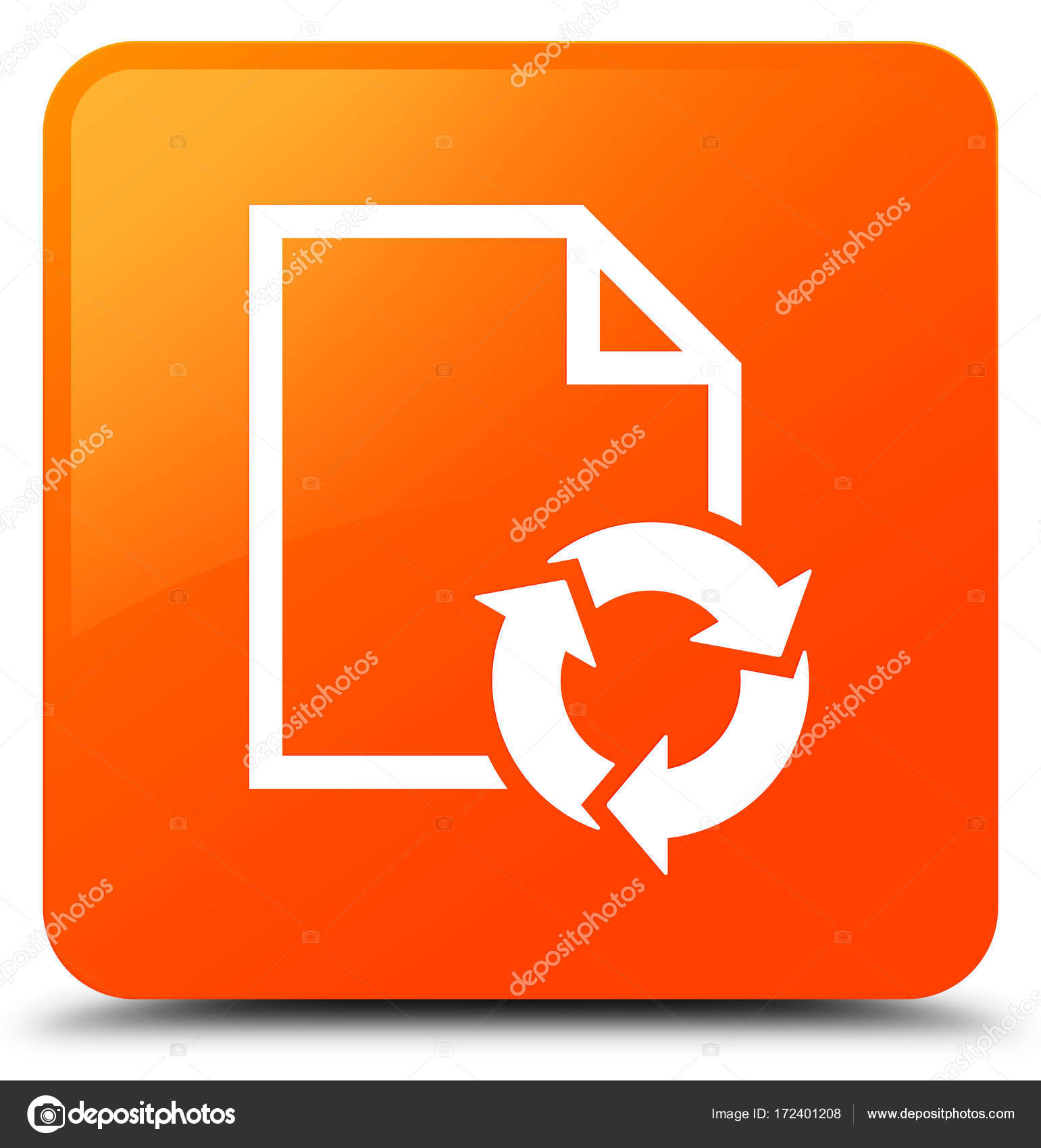 Document process icon orange square button — Stock Photo © FR_Design ...
