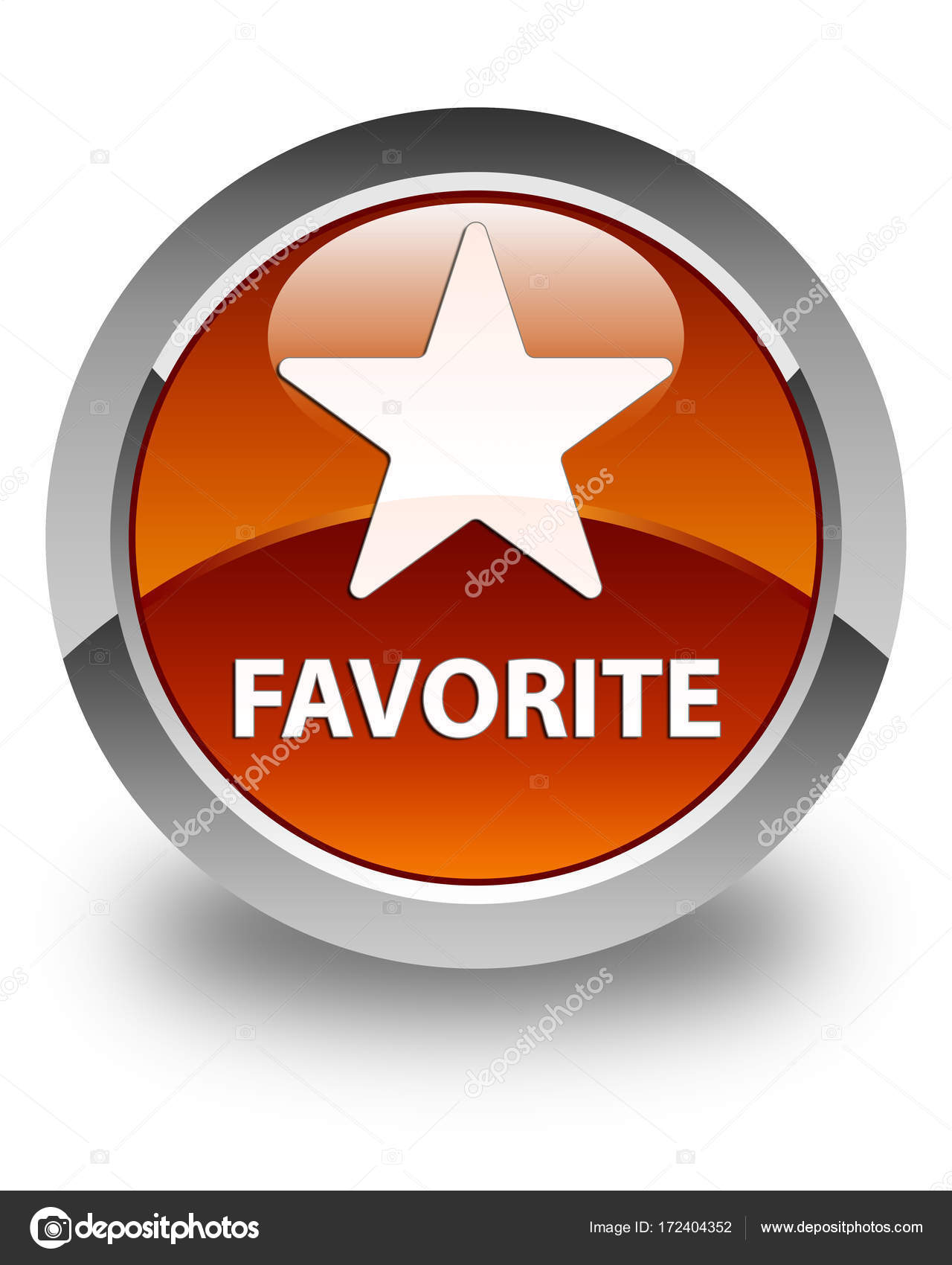 Favorite (star icon) glossy brown round button — Stock Photo © FR ...