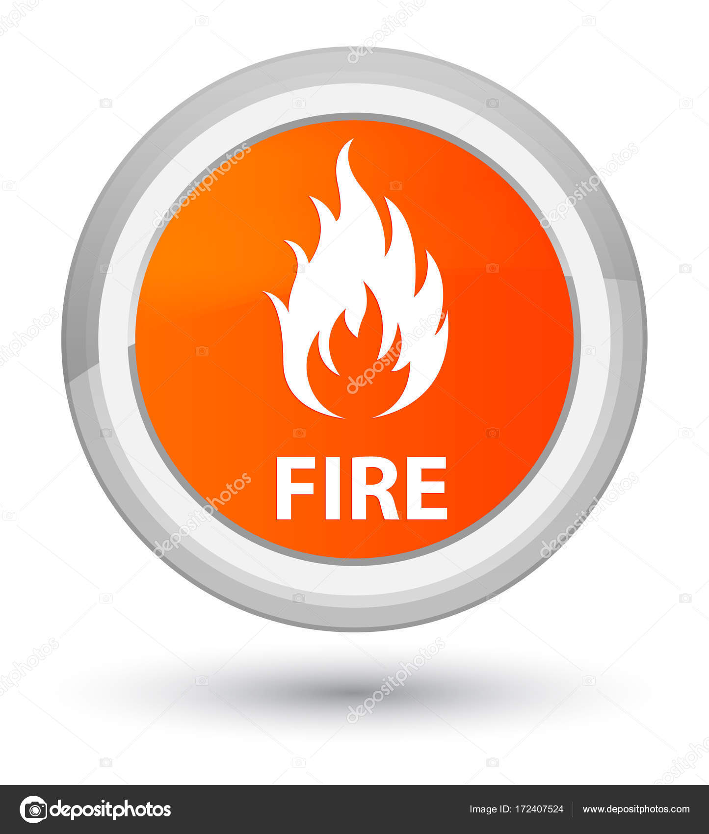 Fire prime orange round button — Stock Photo © FR_Design #172407524