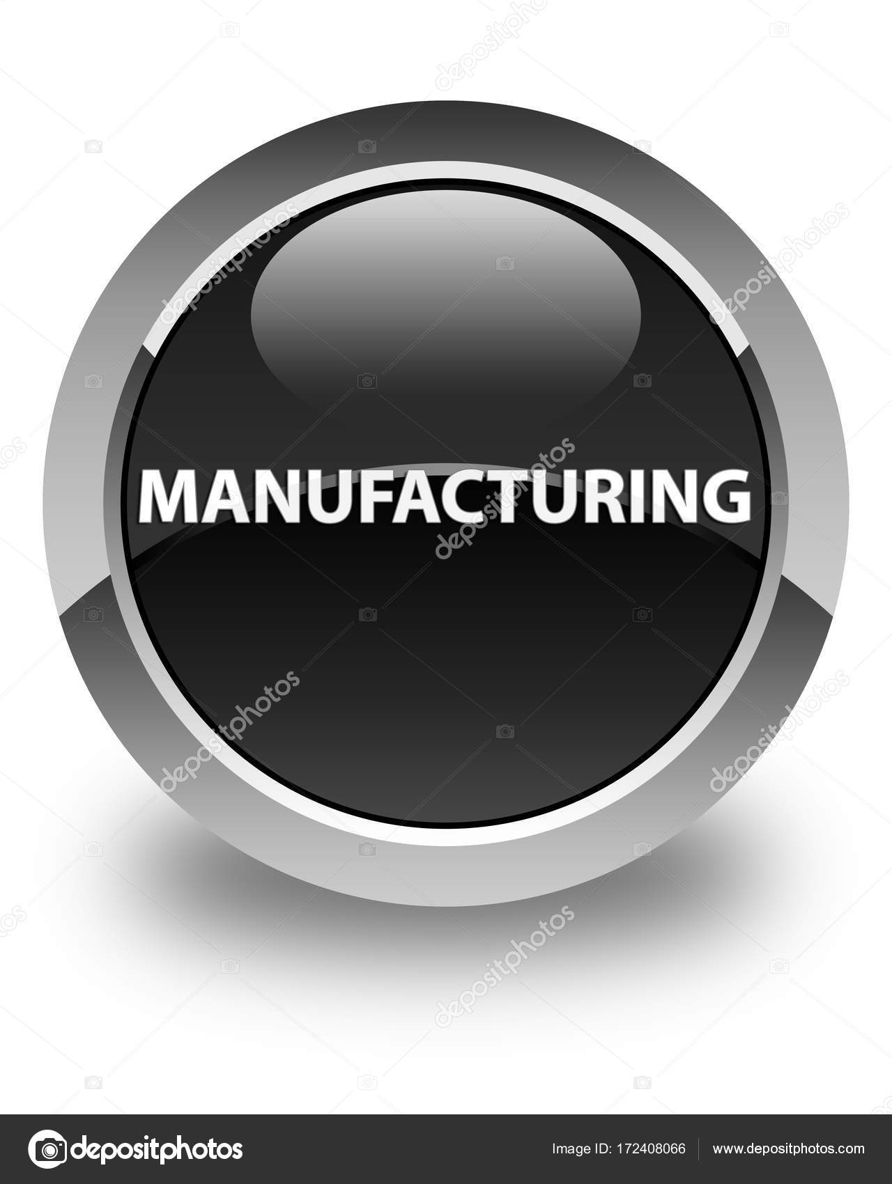Manufacturing glossy black round button — Stock Photo © FR_Design ...